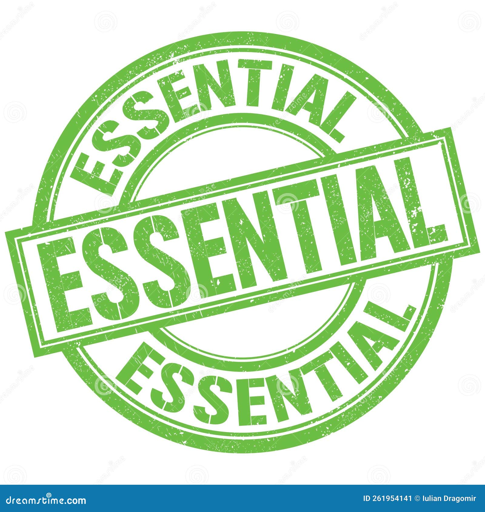 ESSENTIAL Written Word on Green Stamp Sign Stock Illustration ...