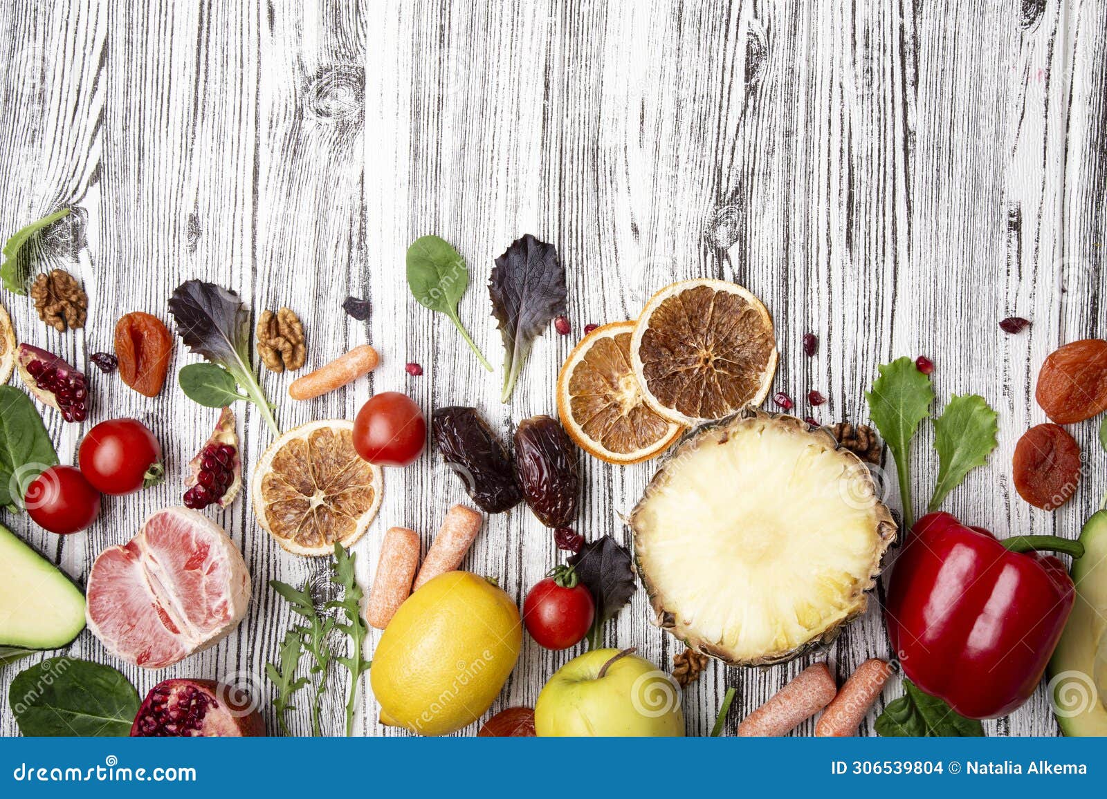 Essentials of Healthy Diet Featuring Fruits, Vegetables, and Nuts Stock ...