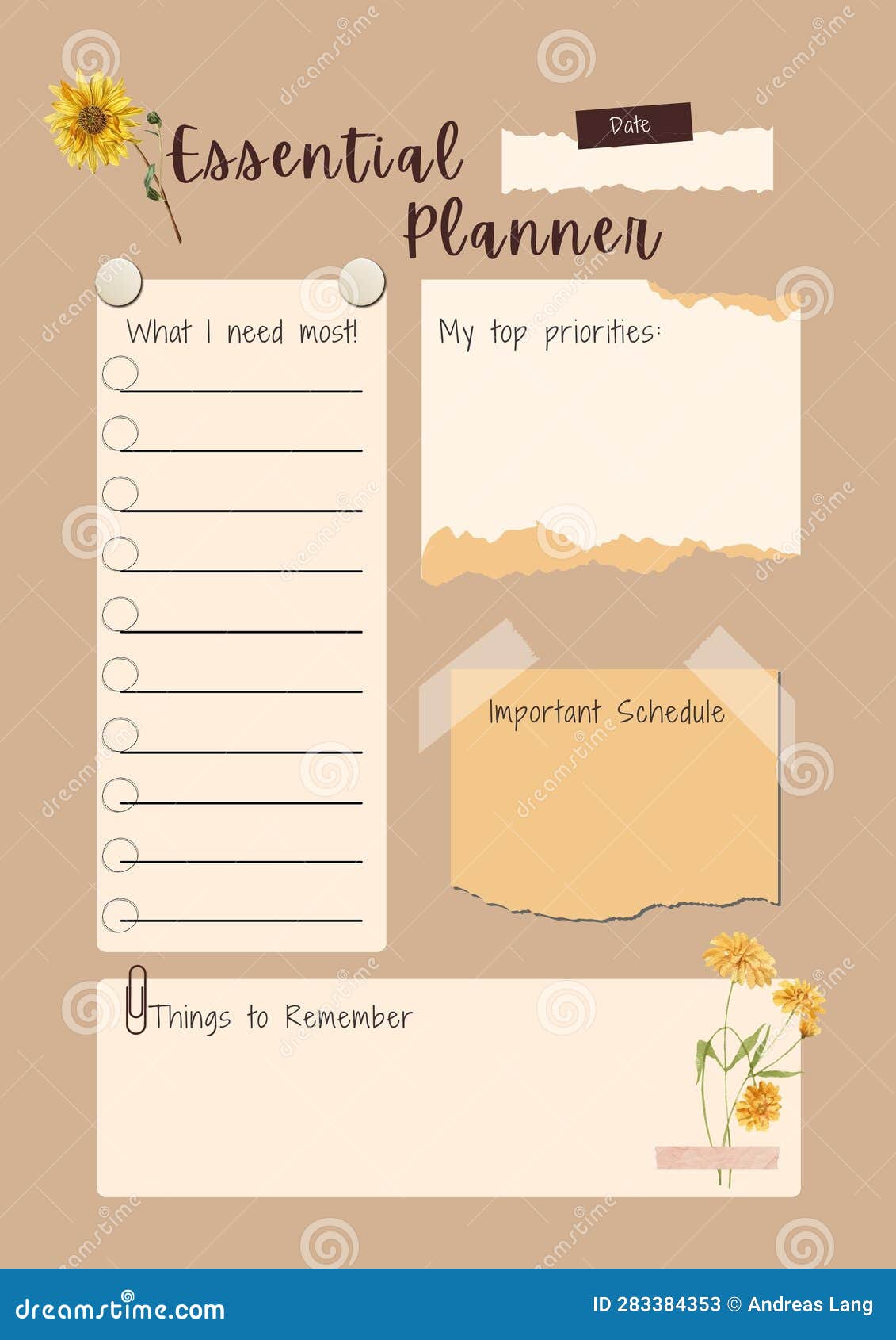 Essentials Planner Digital Planning Insert Sheet Printable Page ...