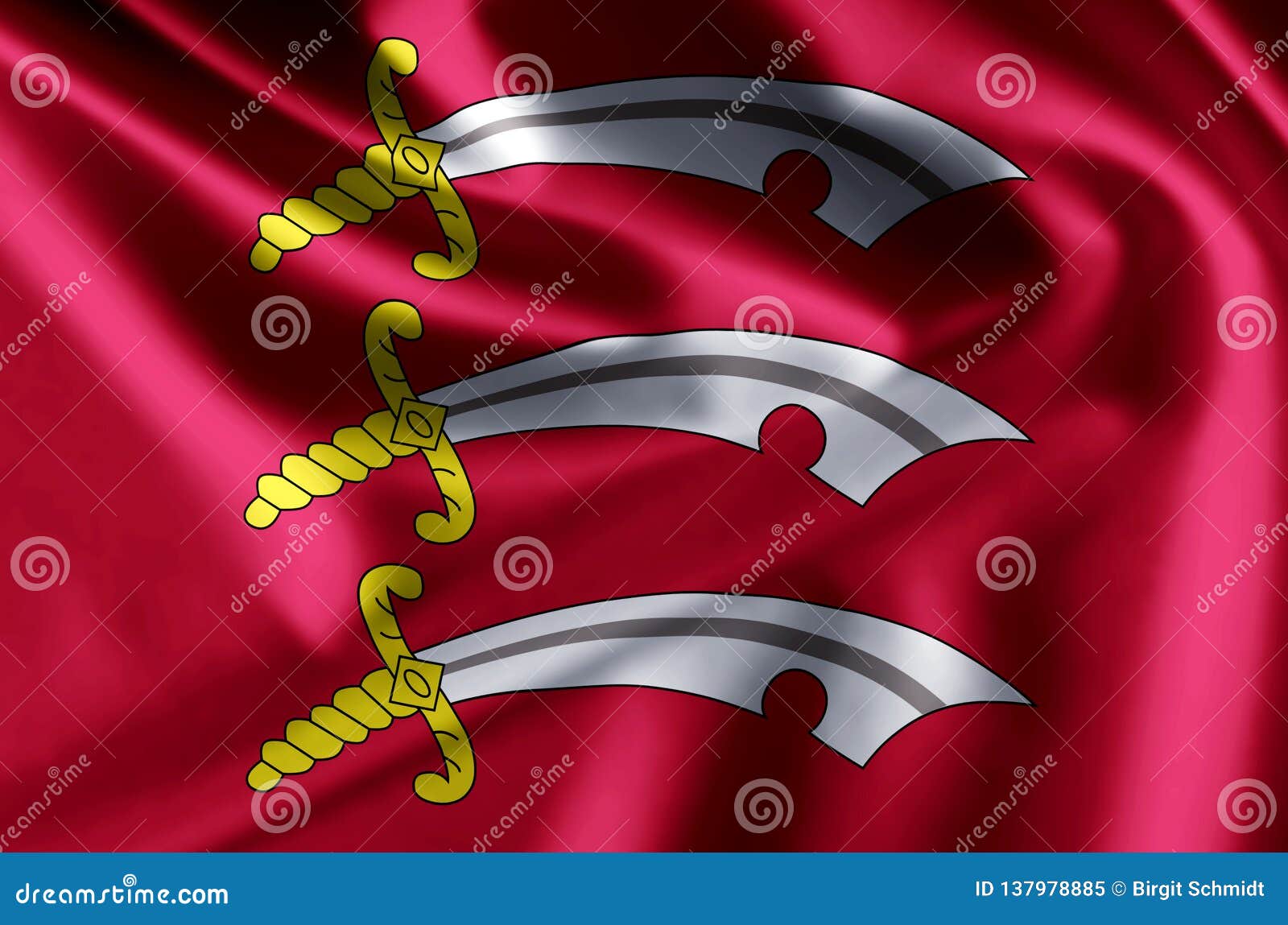 Essex Realistic Flag Illustration. Stock Illustration - Illustration of ...