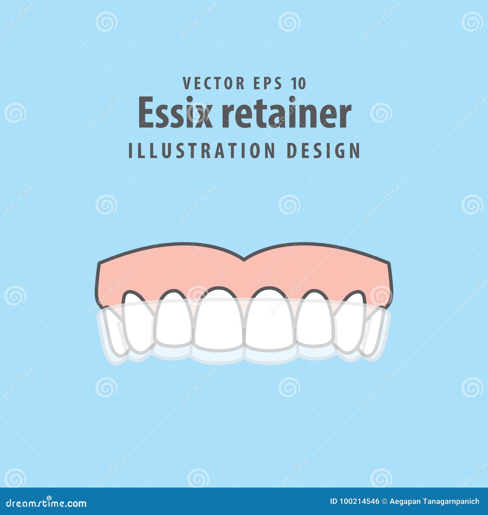 Essix Retainer & Hawley Retainer Illustration Vector On Blue Background ...
