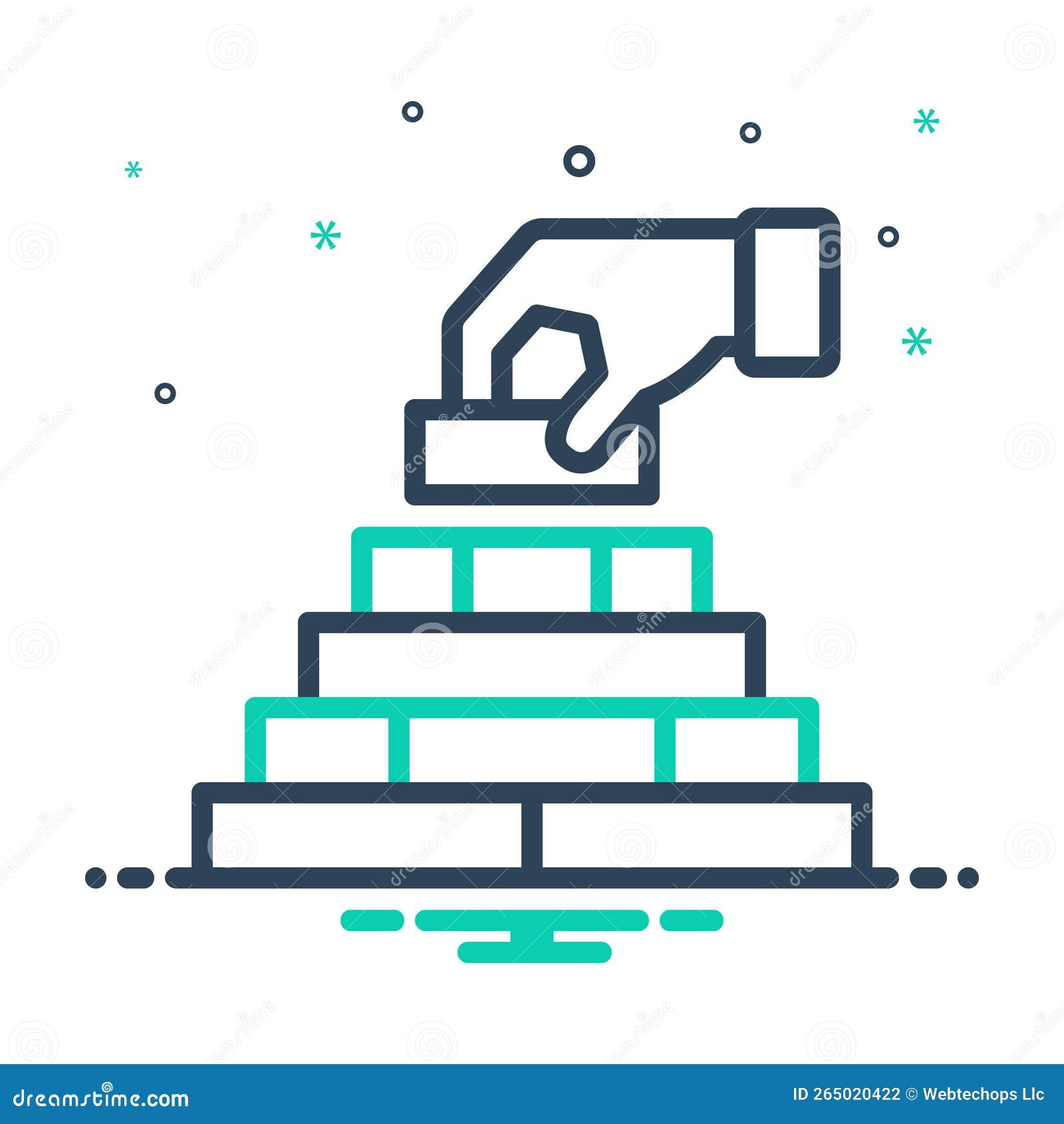 Mix Icon for Est, Made by Piramid and Structure Stock Illustration ...