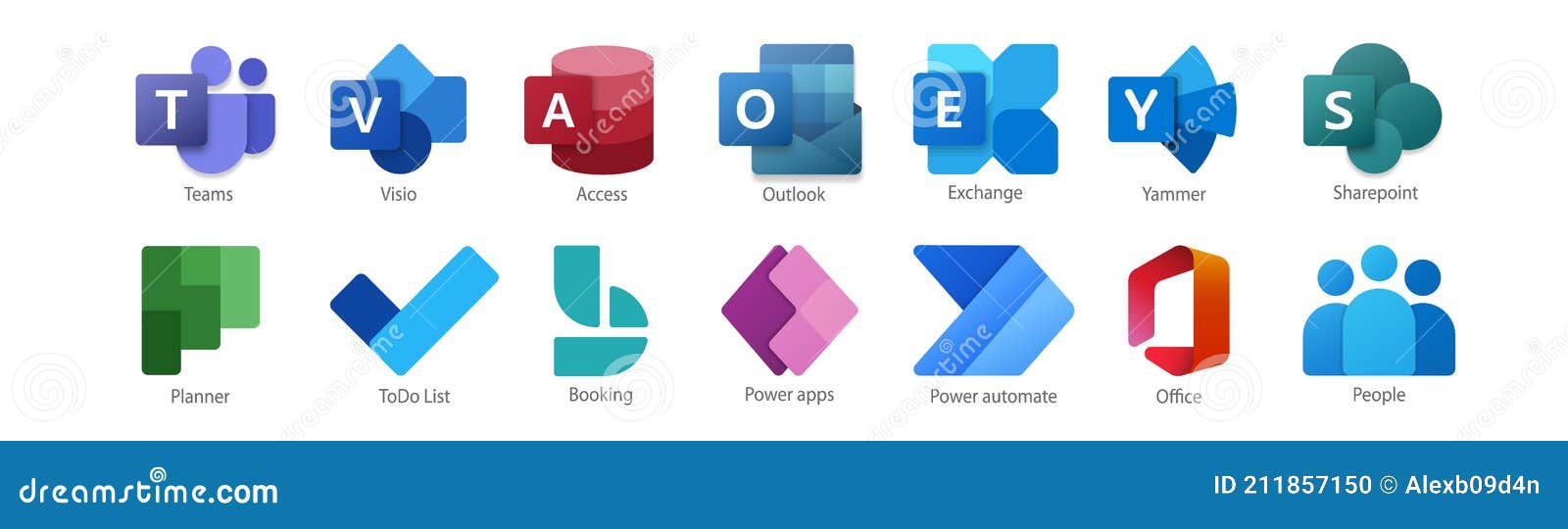 Establecer Iconos 02 De 02 Microsoft Office 365. Ilustración Vectorial ...