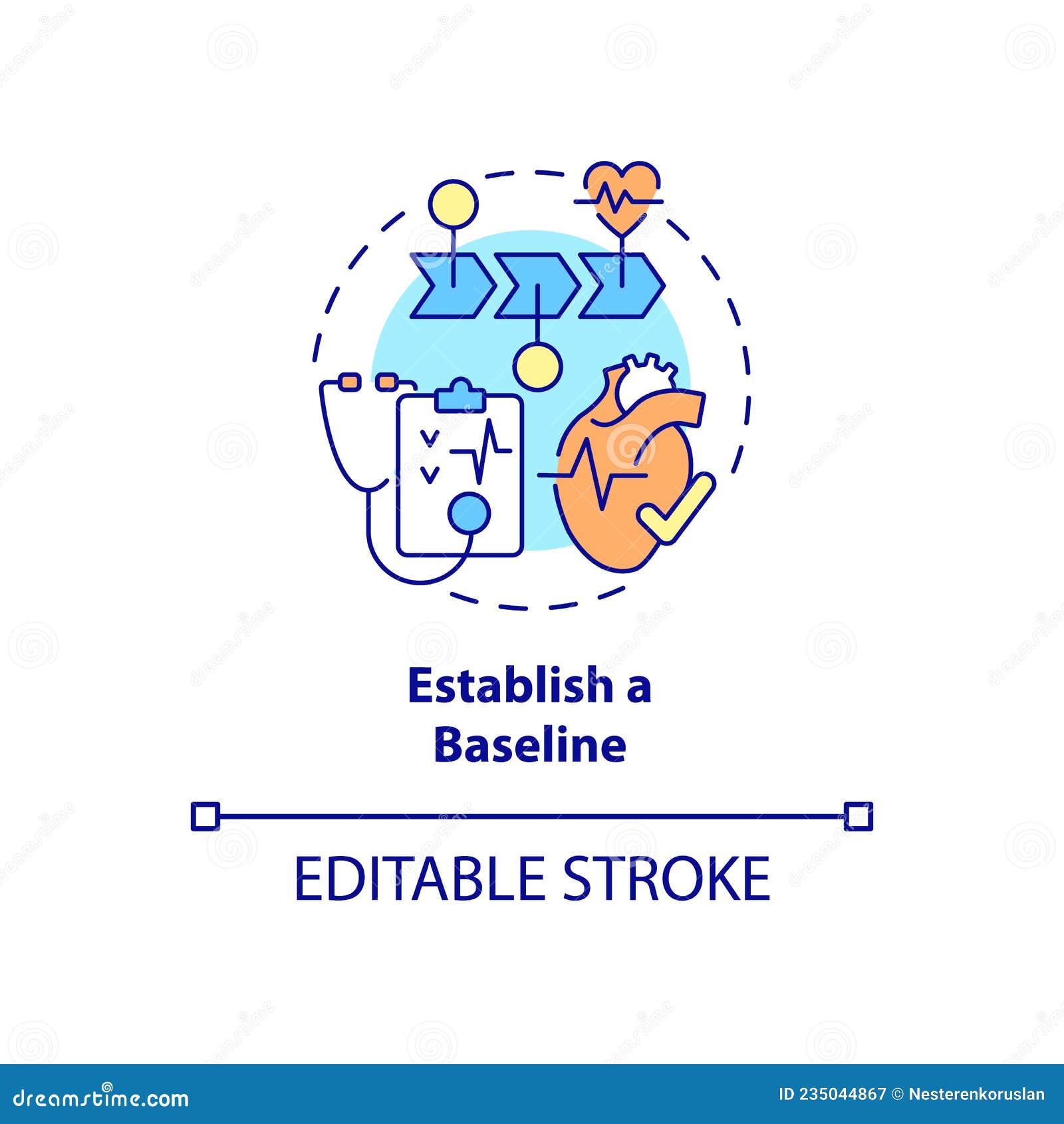 Establish Baseline Concept Icon Stock Illustration - Illustration of ...