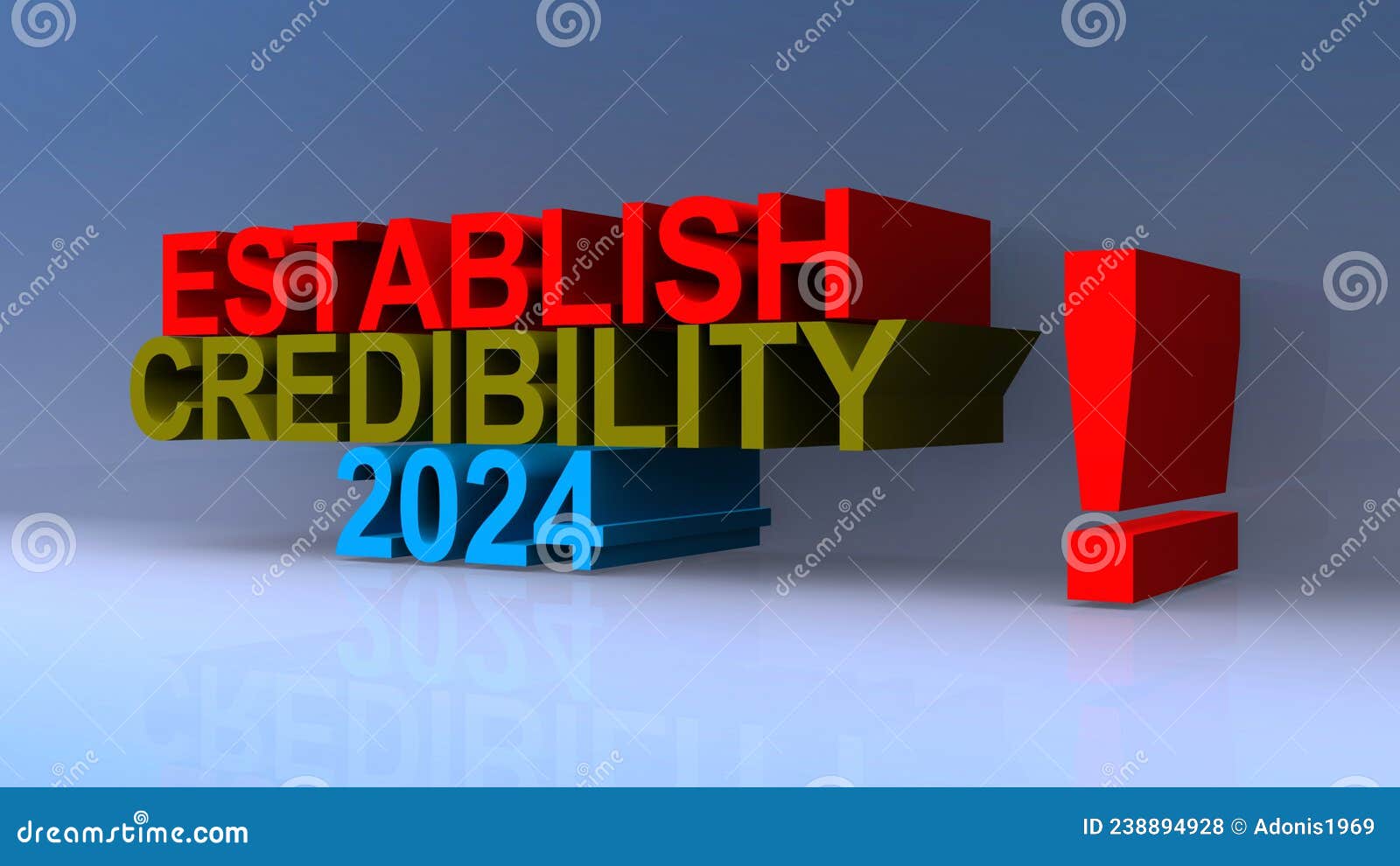 Establish Credibility 2024 on Blue Stock Illustration - Illustration of ...
