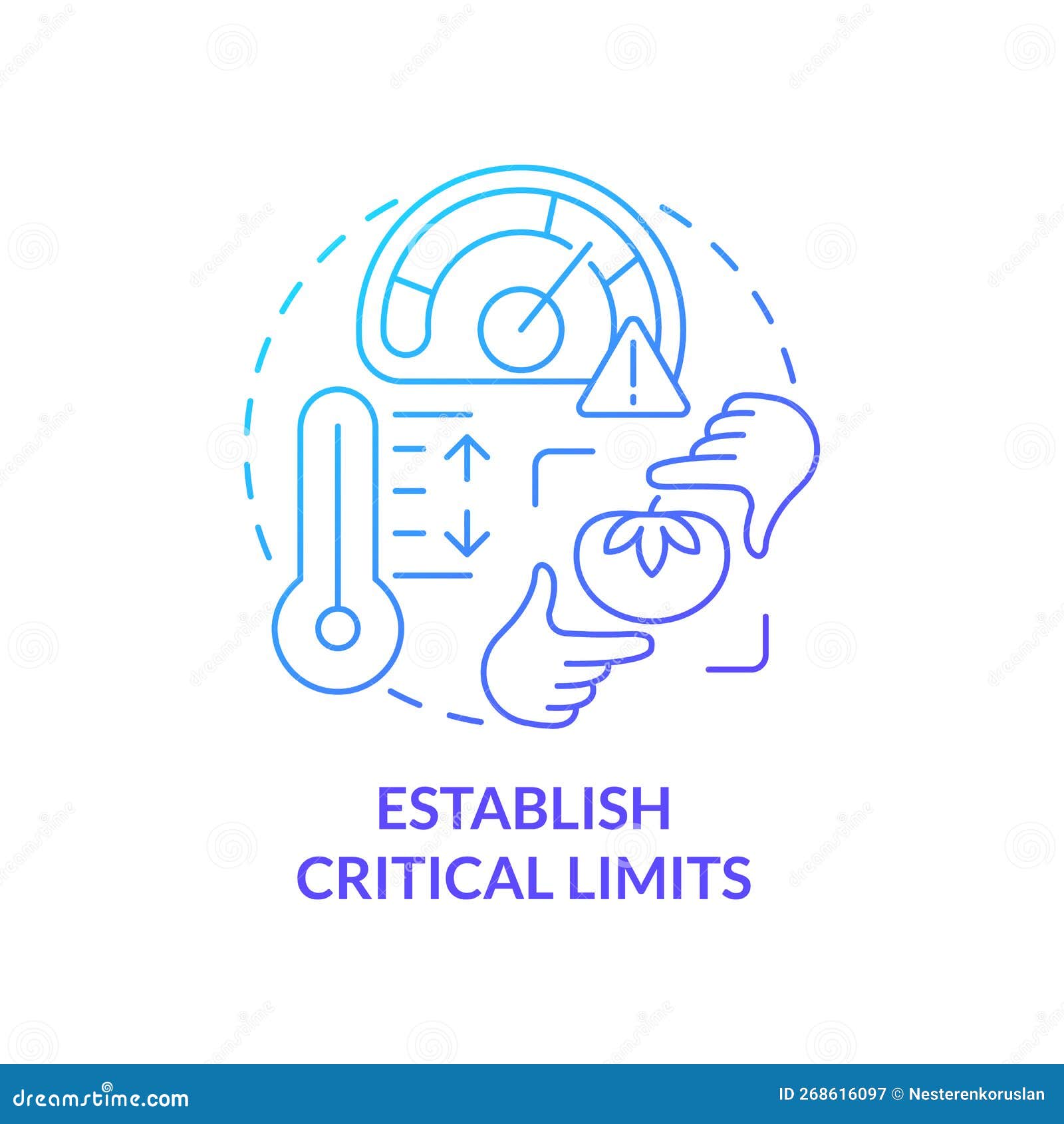 Establish Critical Limits Blue Gradient Concept Icon Stock Vector ...