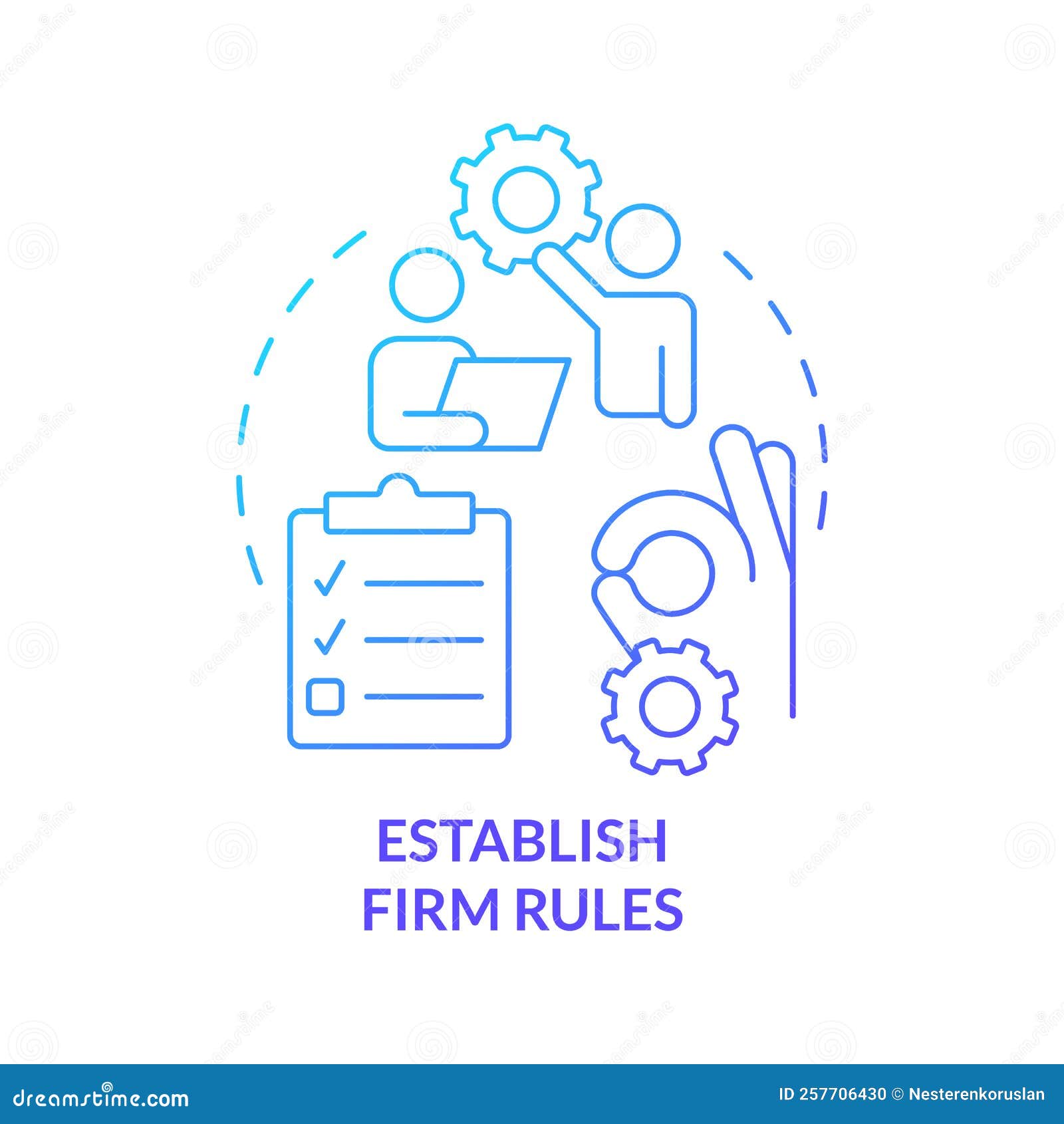 Establish Firm Rules Blue Gradient Concept Icon Vector Illustration ... Establish Firm Rules Blue Gradient Concept Icon Vector Illustration ...