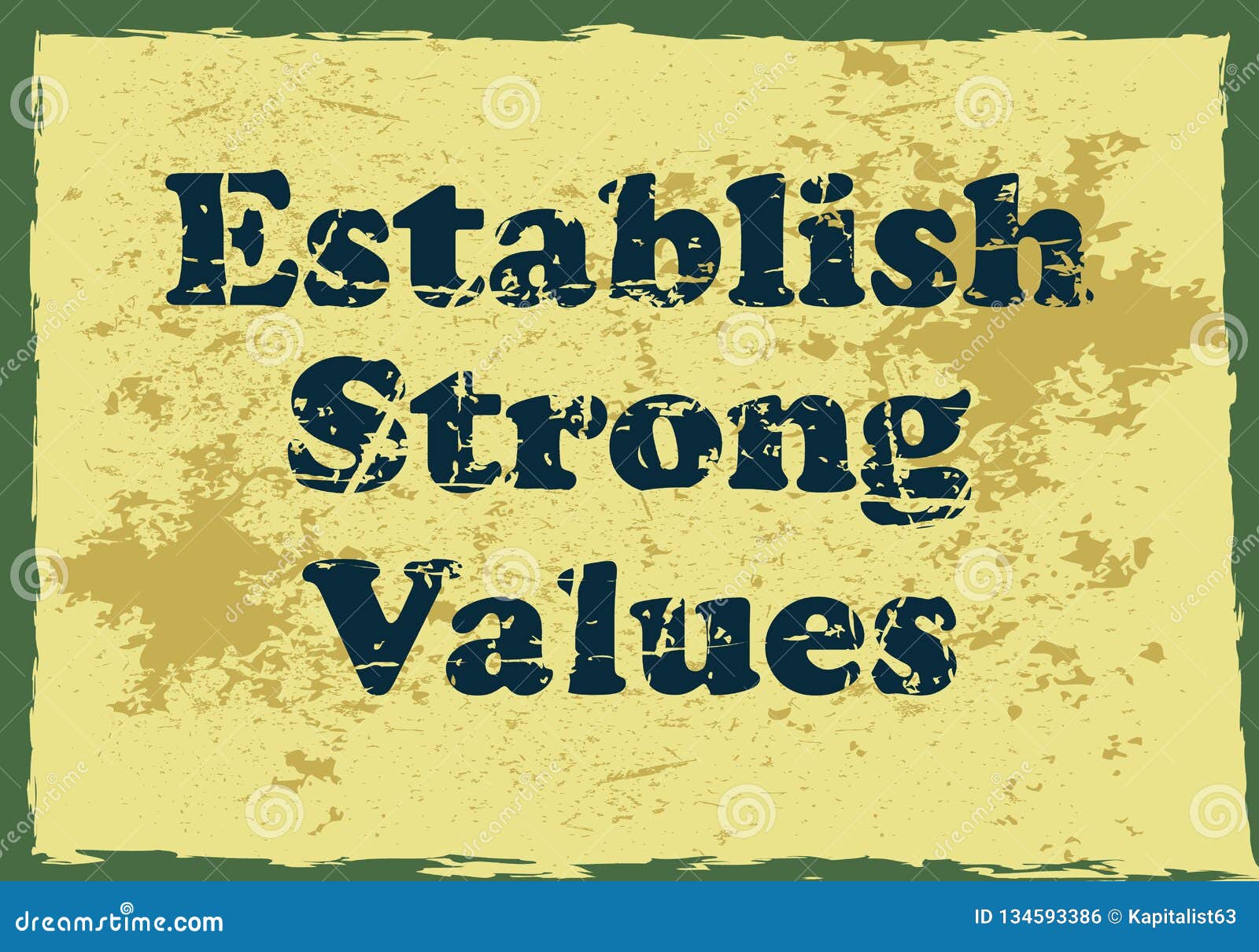 Establish Strong Values Concept Message Vector Illustration Stock ...