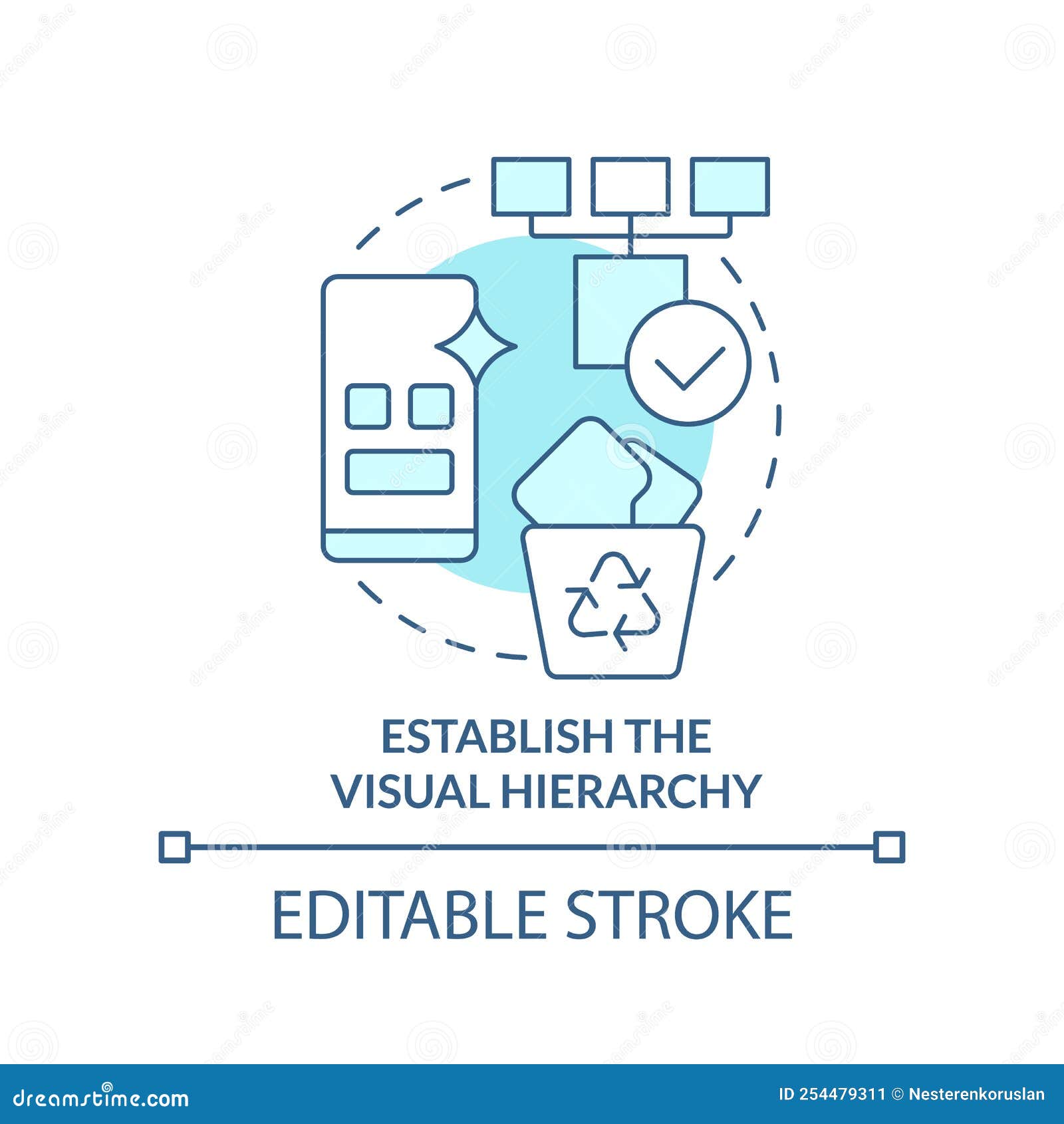 Establish Visual Hierarchy Turquoise Concept Icon Stock Vector ...