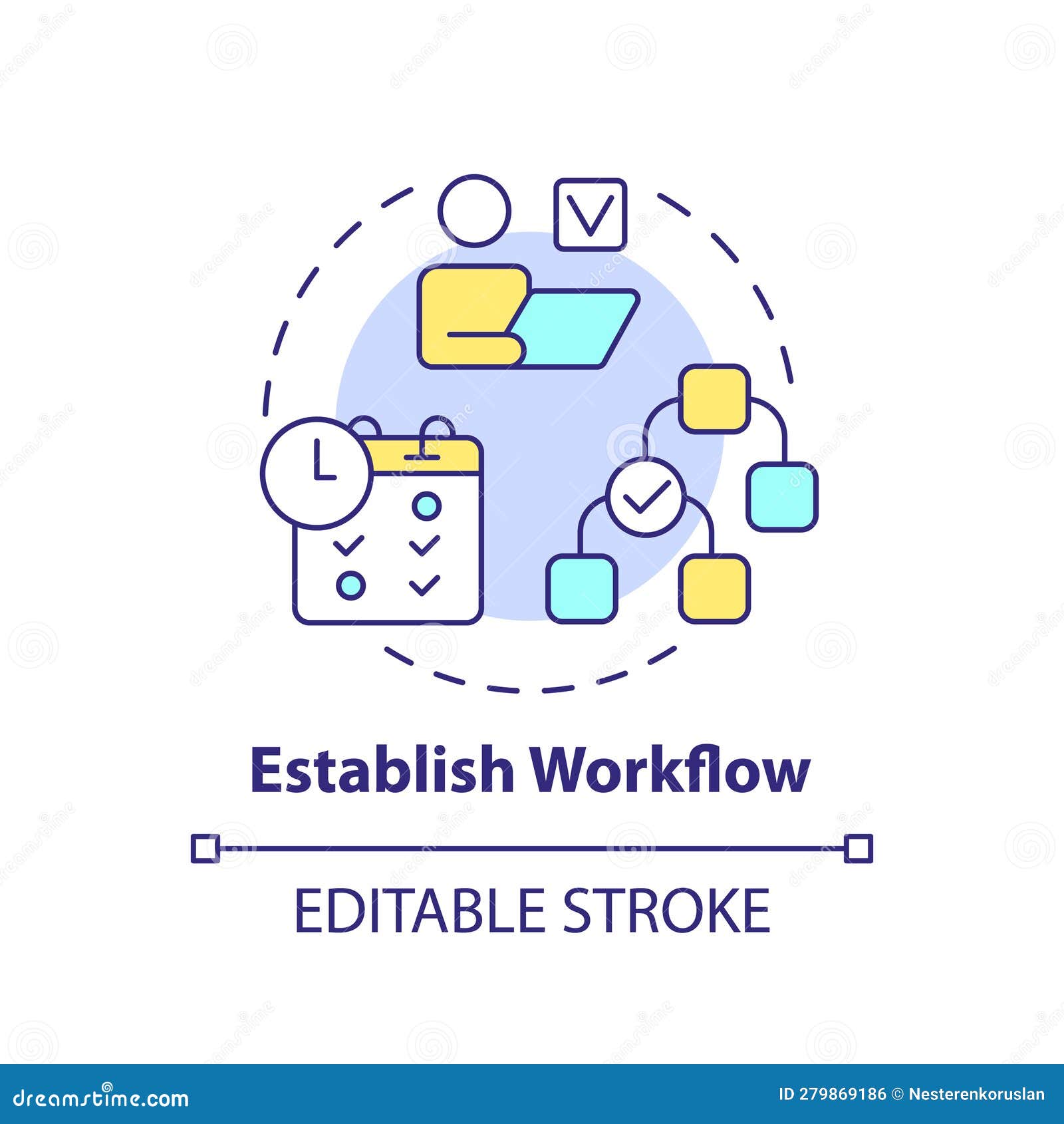 Establish Workflow Concept Icon Stock Vector - Illustration of ...