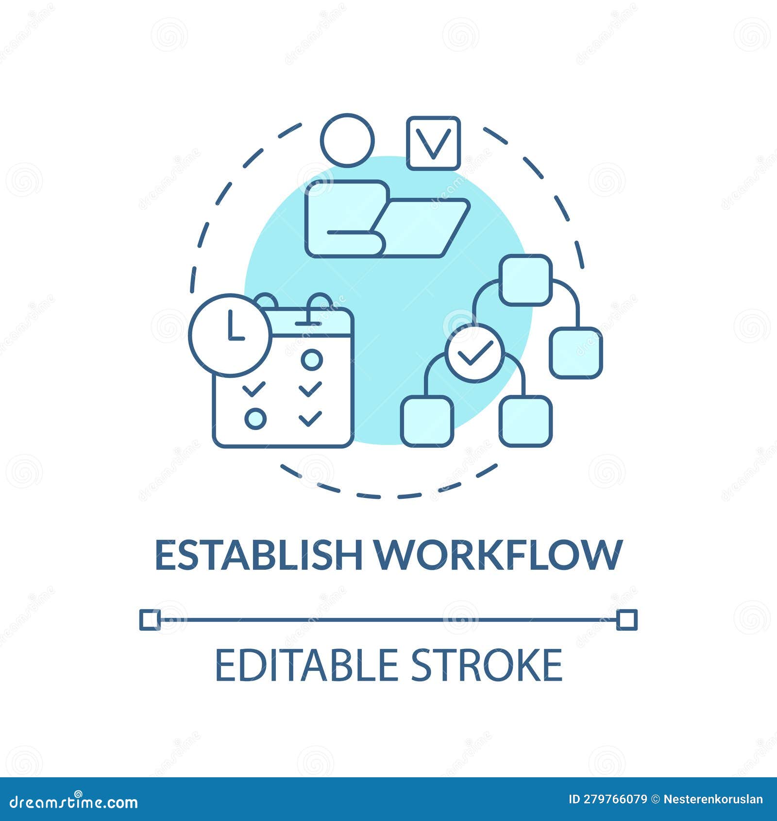 Establish Workflow Turquoise Concept Icon Stock Vector - Illustration ...