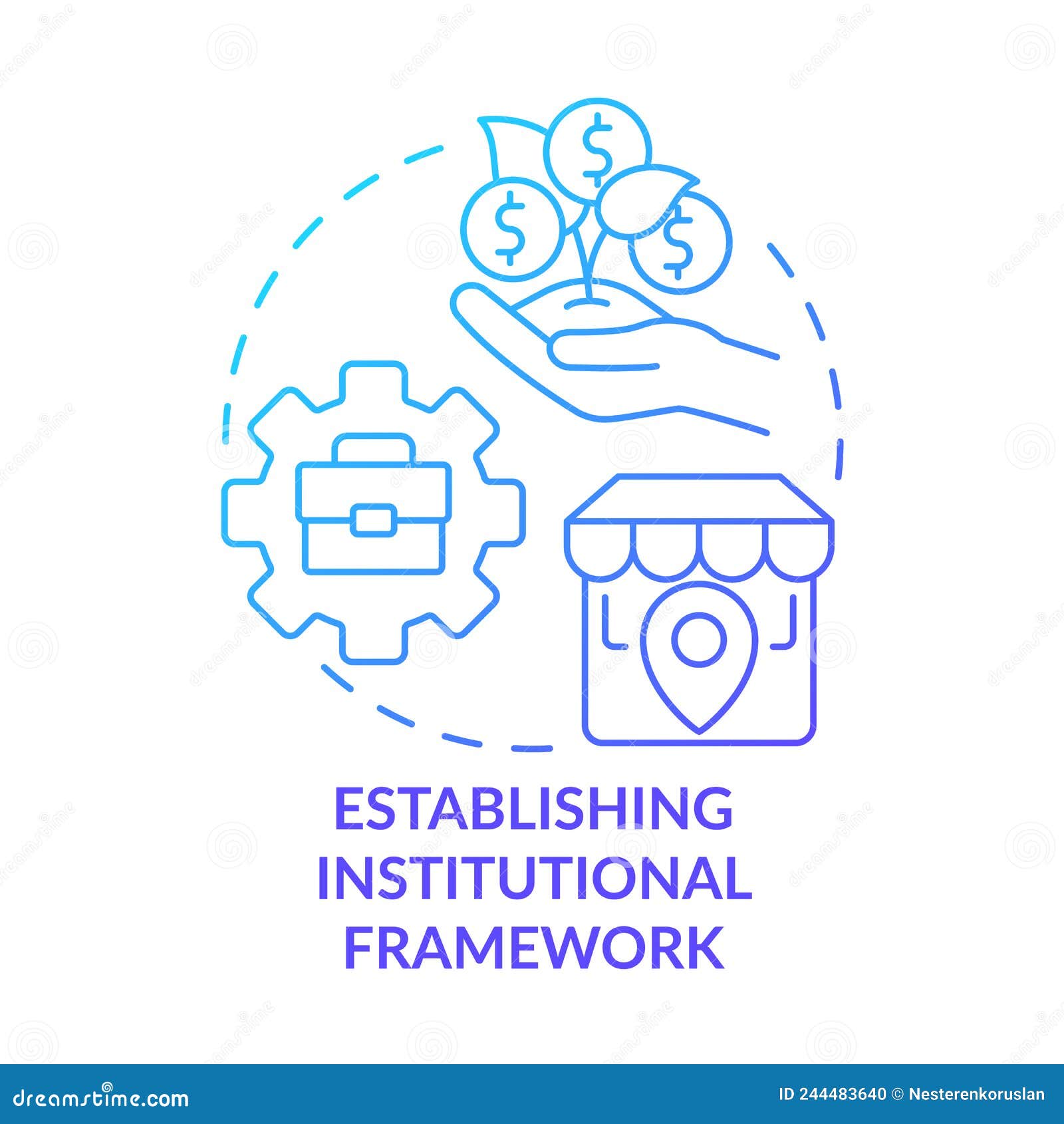 Establishing Institutional Framework Blue Gradient Concept Icon Stock ...