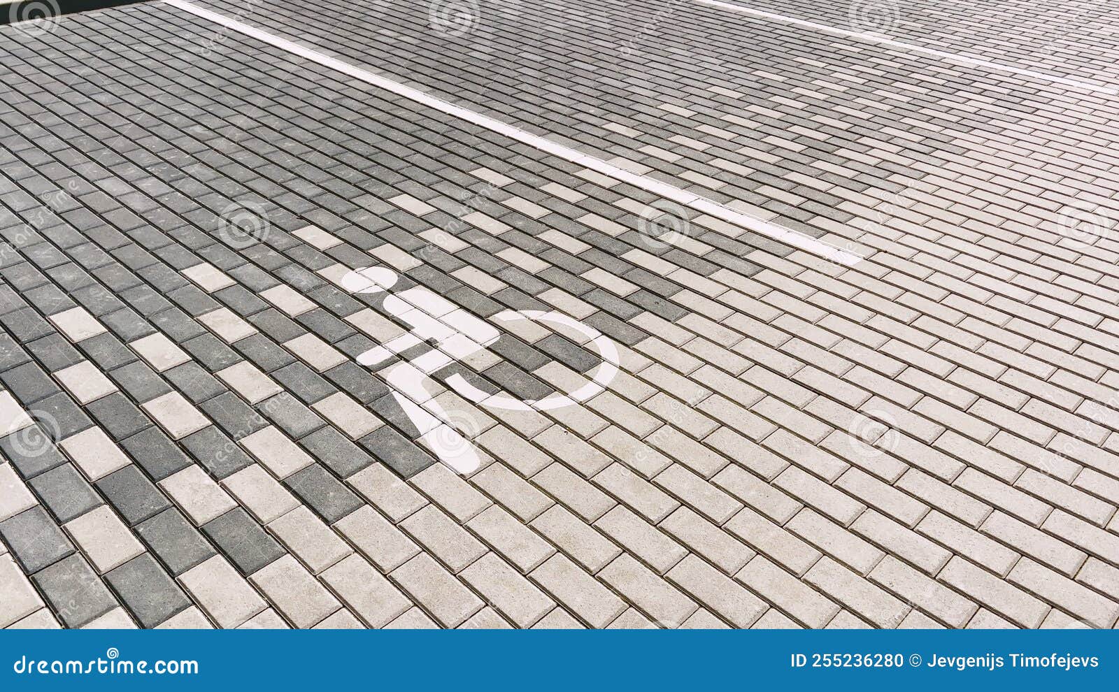 Establishing Shot of a Disabled Sign on Pavement at Mall Stock Footage ...