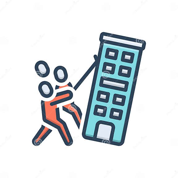 Color Illustration Icon for Establishment, Company and Teamwork Stock ...