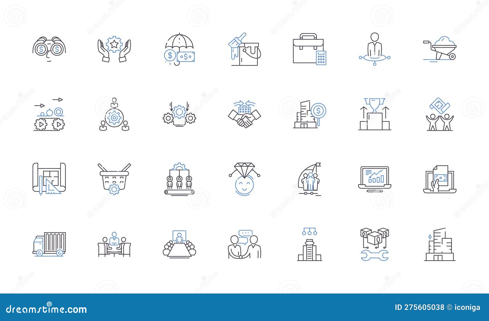 Establishment System Line Icons Collection. Hierarchy, Power, Control ...