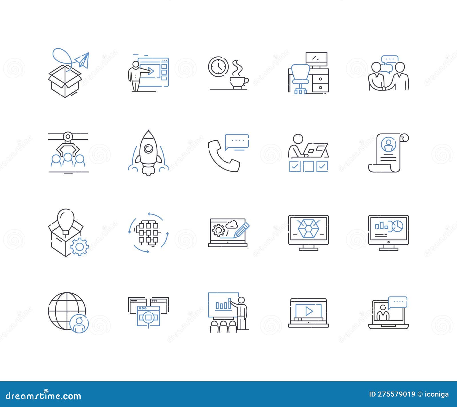 Establishment Team Line Icons Collection. Formation, Building ...