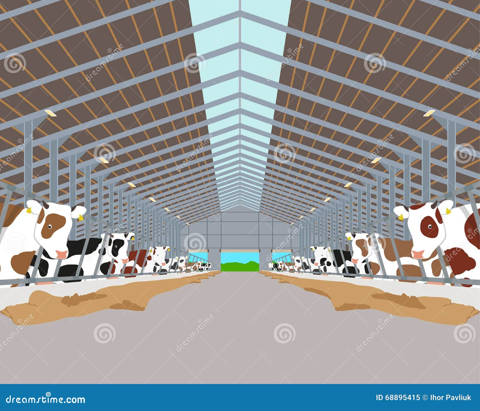 Establo ilustración del vector. Ilustración de ganado - 68895415