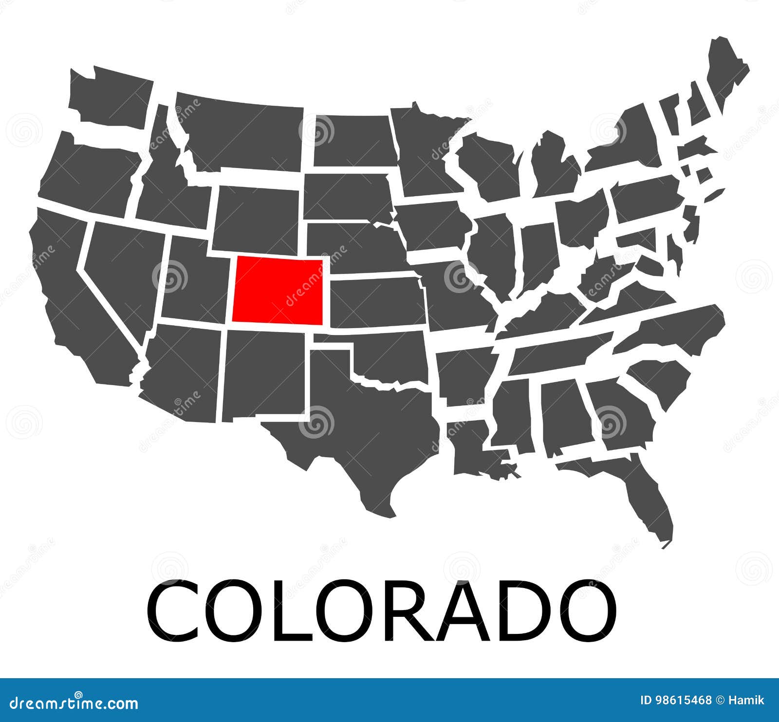 Estado De Colorado En El Mapa De Los E.E.U.U. Ilustración del Vector ...