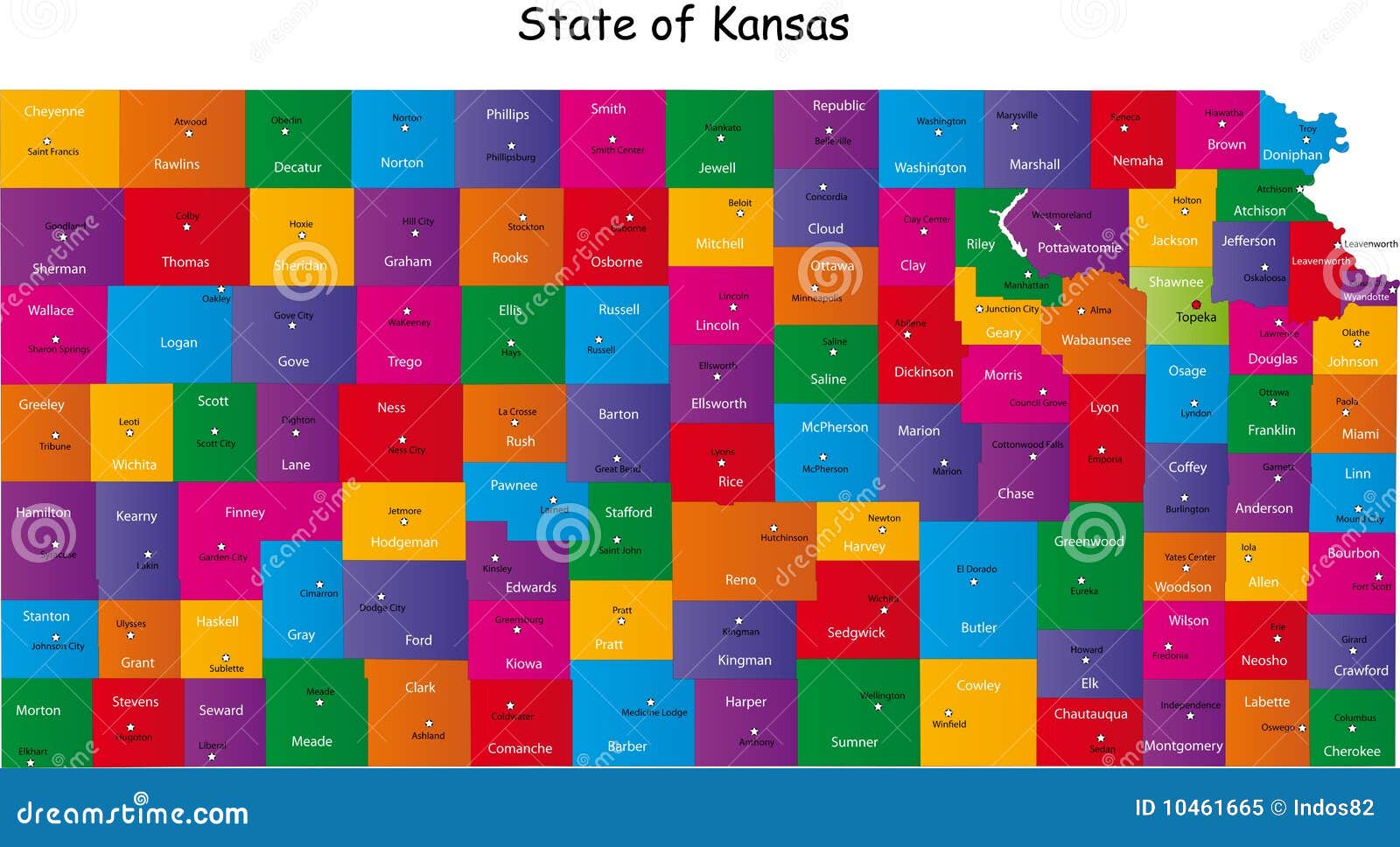 Estado de Kansas ilustração do vetor. Ilustração de detalhe - 10461665