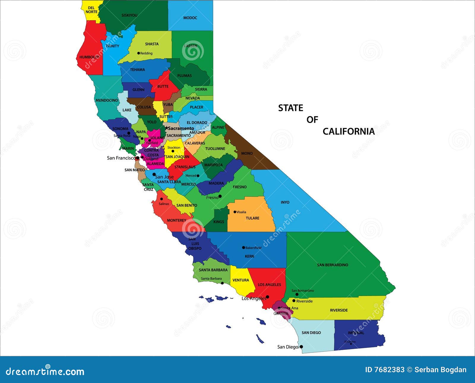 Mapa De California Y Sus Ciudades