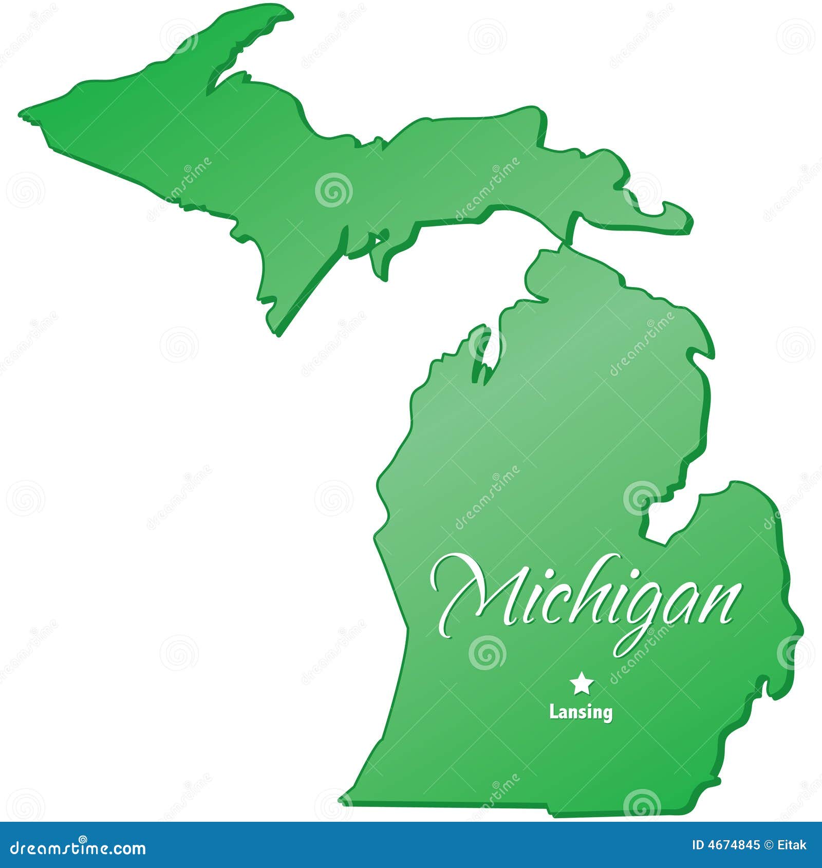 Estado de Michigan ilustração do vetor. Ilustração de grampo - 4674845