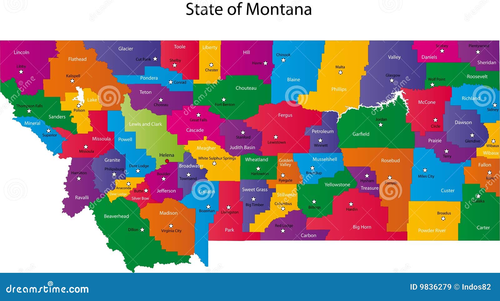Estado de Montana ilustração do vetor. Ilustração de mapa - 9836279