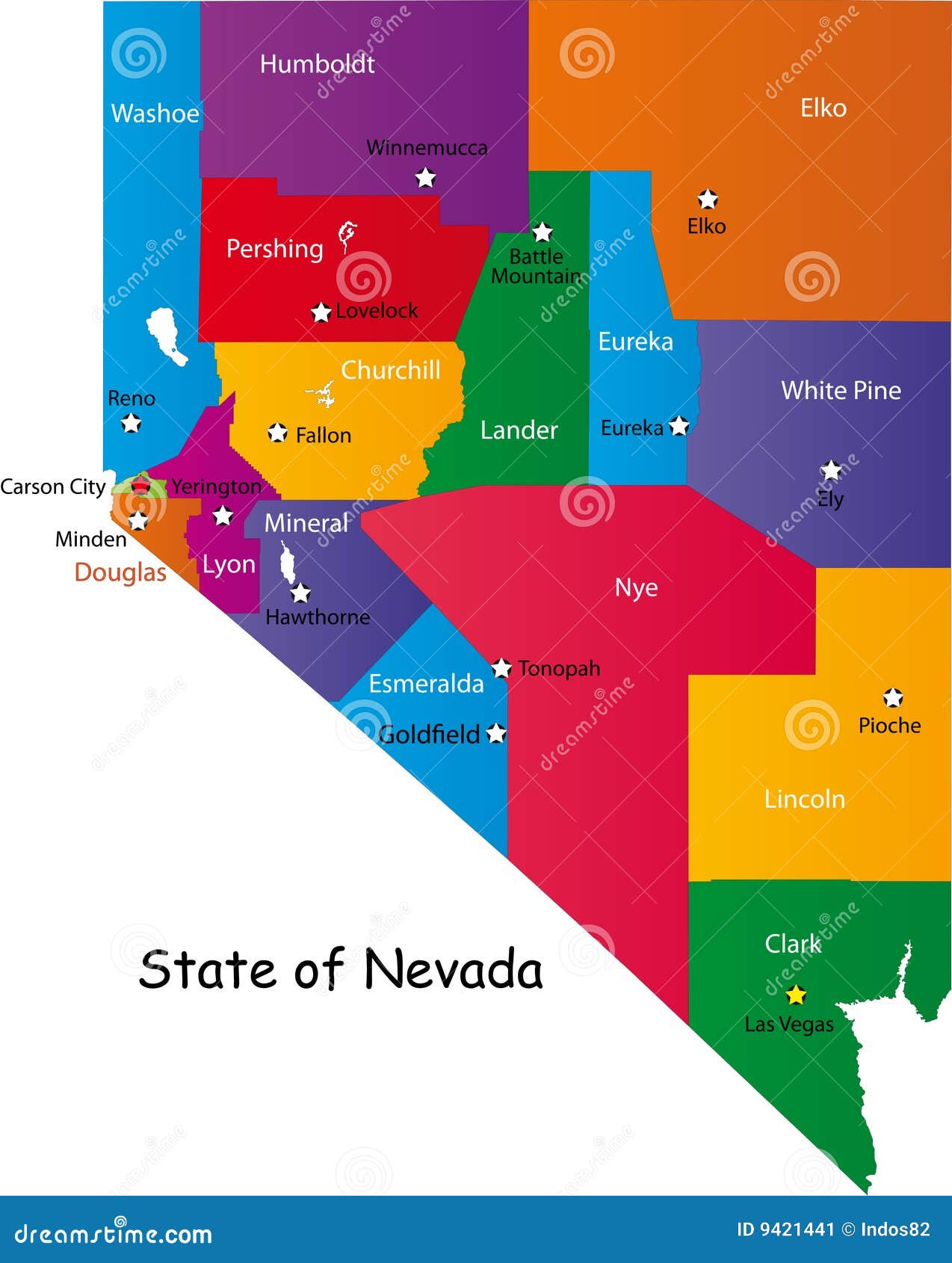 Estado de Nevada ilustração do vetor. Ilustração de vetor - 9421441