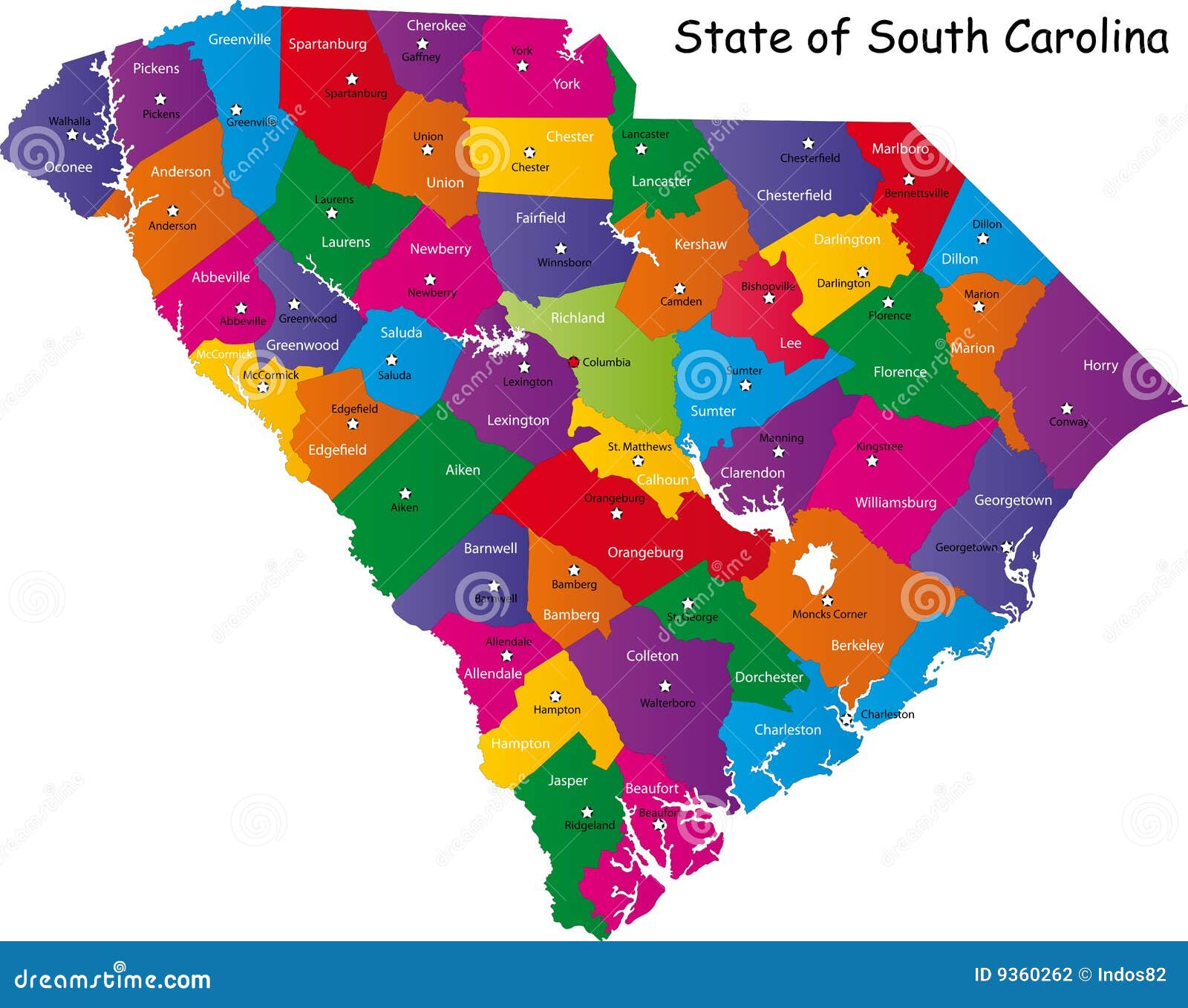 Estado de South Carolina ilustração do vetor. Ilustração de américa ...