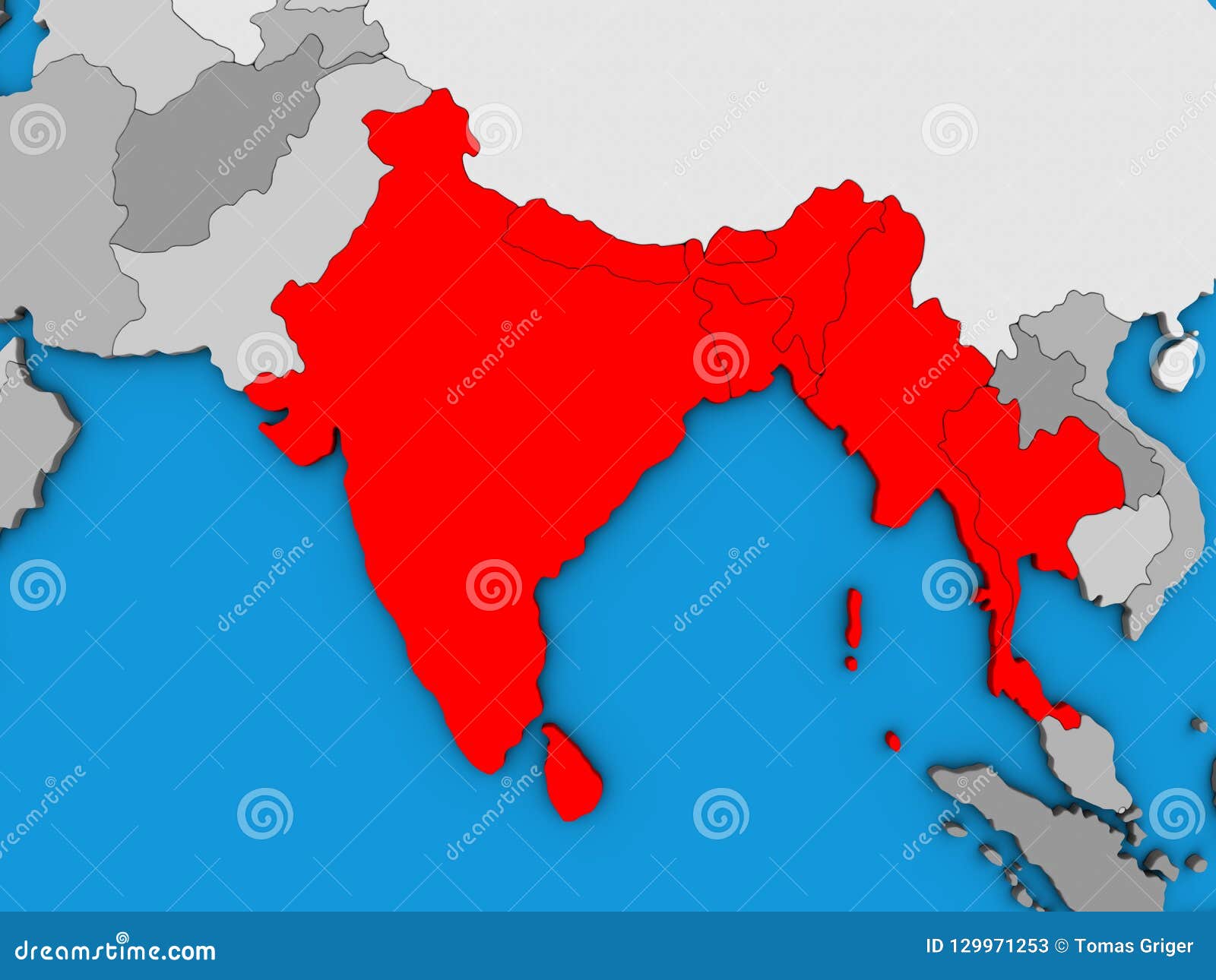 Estados-membros De BIMSTEC No Mapa 3D Ilustração Stock - Ilustração de ...