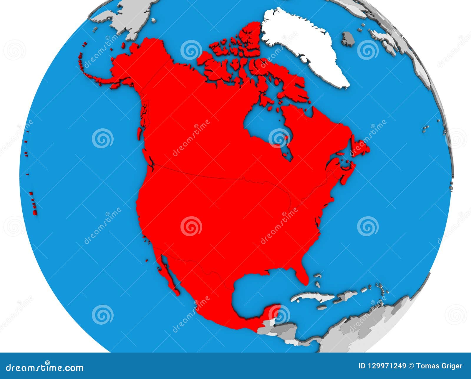 Estados Miembros Del NAFTA En El Mapa 3D Stock de ilustración ...