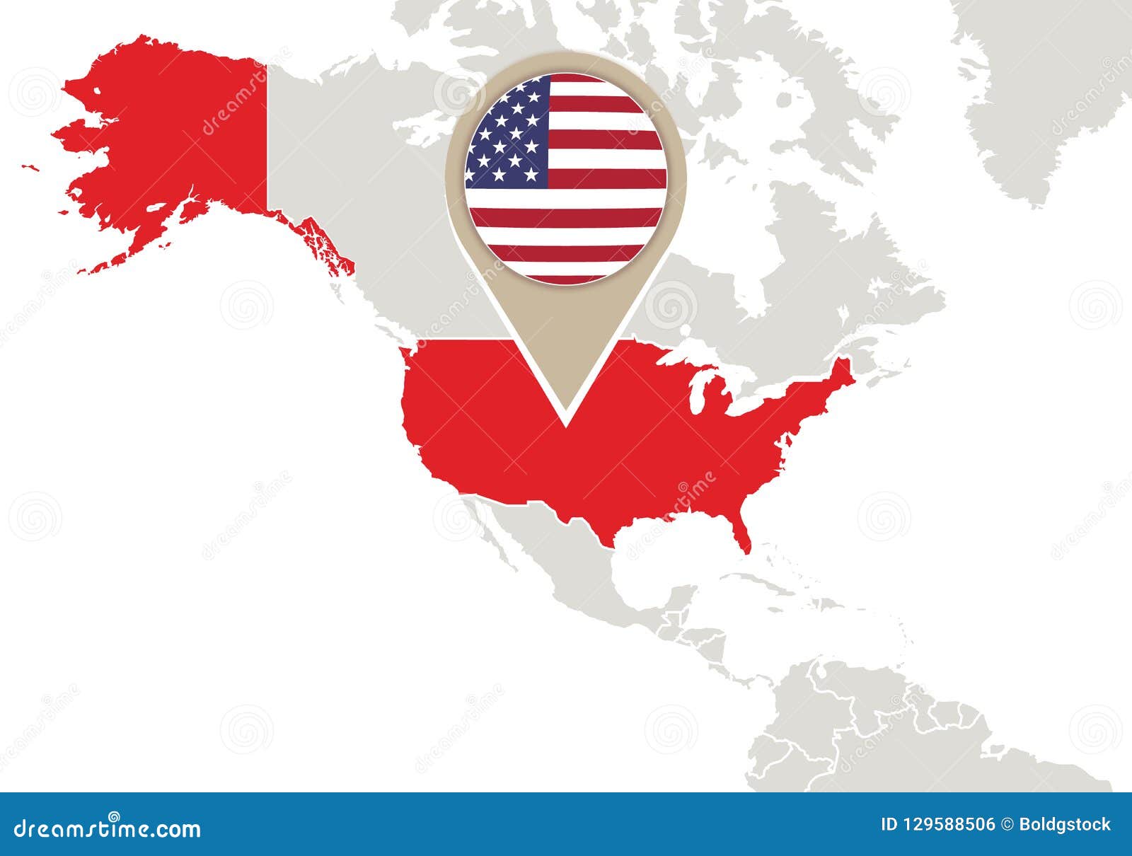 Estados Unidos No Mapa Do Mundo Ilustração do Vetor - Ilustração de ...