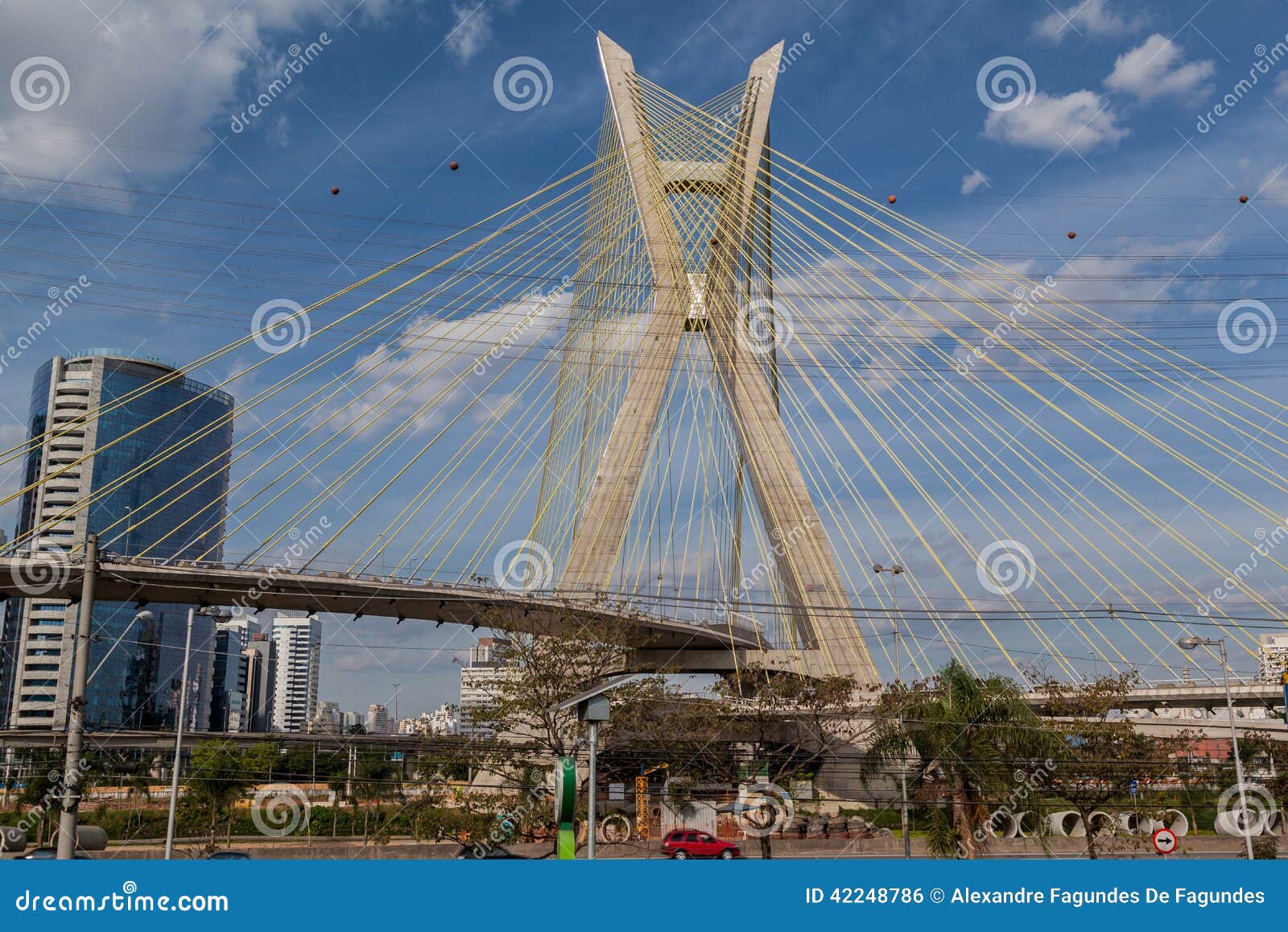 Estaiada Bridge Sao Paulo Sunset Editorial Photo - Image of steel ...