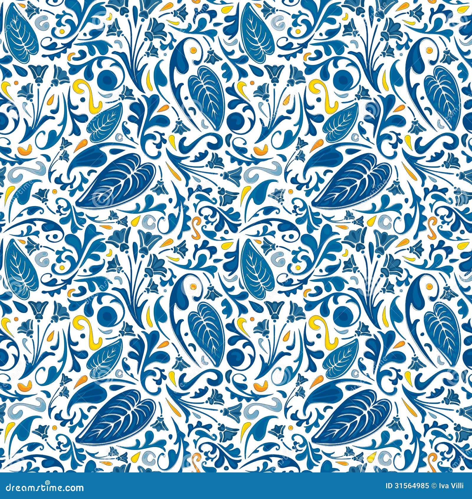 Estampado de flores azul ilustración del vector. Ilustración de ...