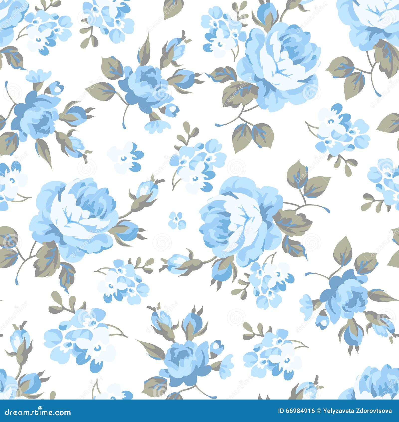 Estampado De Flores Con Las Rosas Azules Ilustración del Vector ...