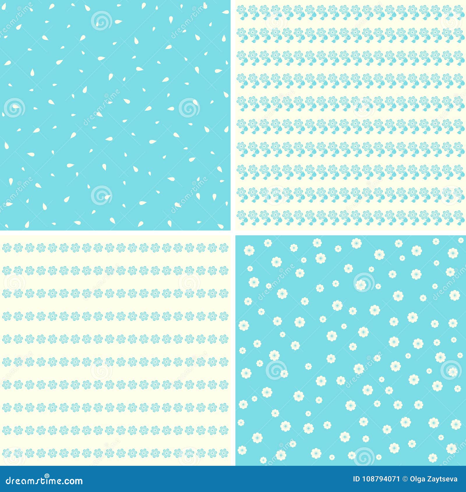 Estampados De Plores Azules Stock de ilustración - Ilustración de ...