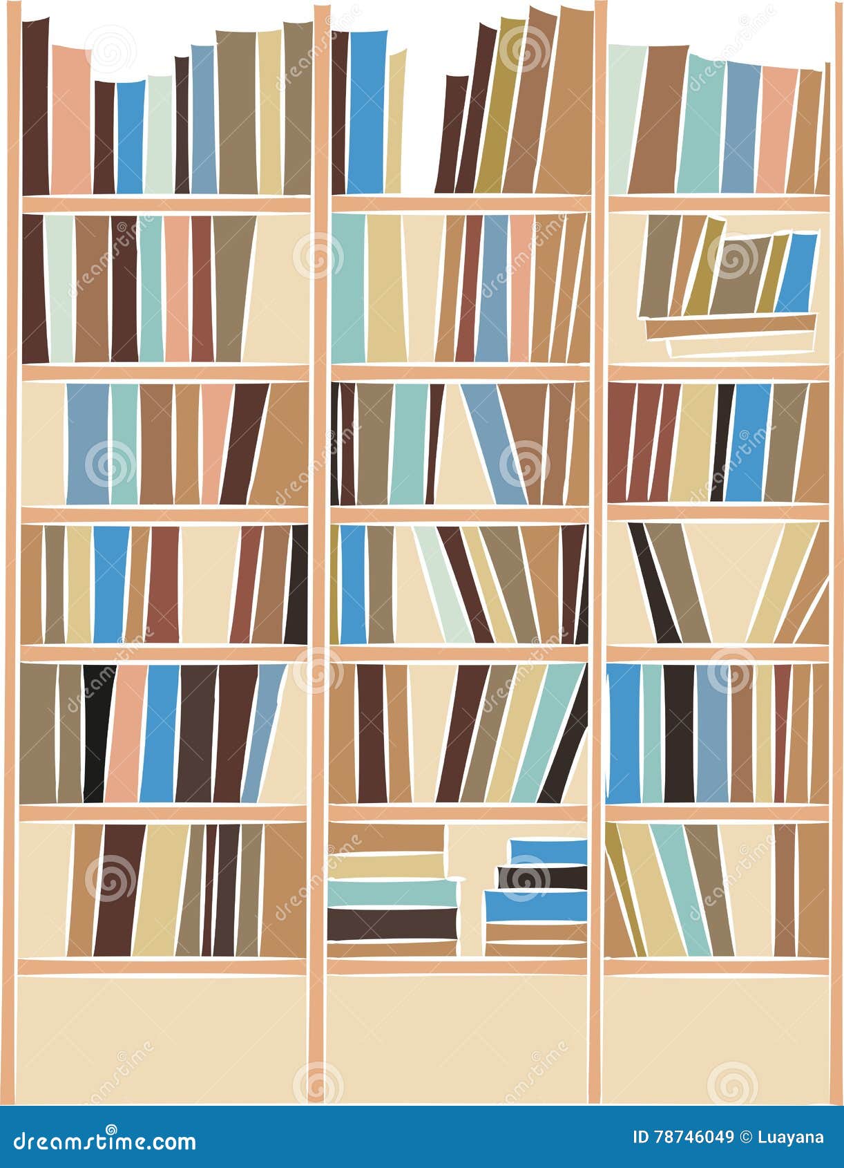 Estante con los libros ilustración del vector. Ilustración de ...