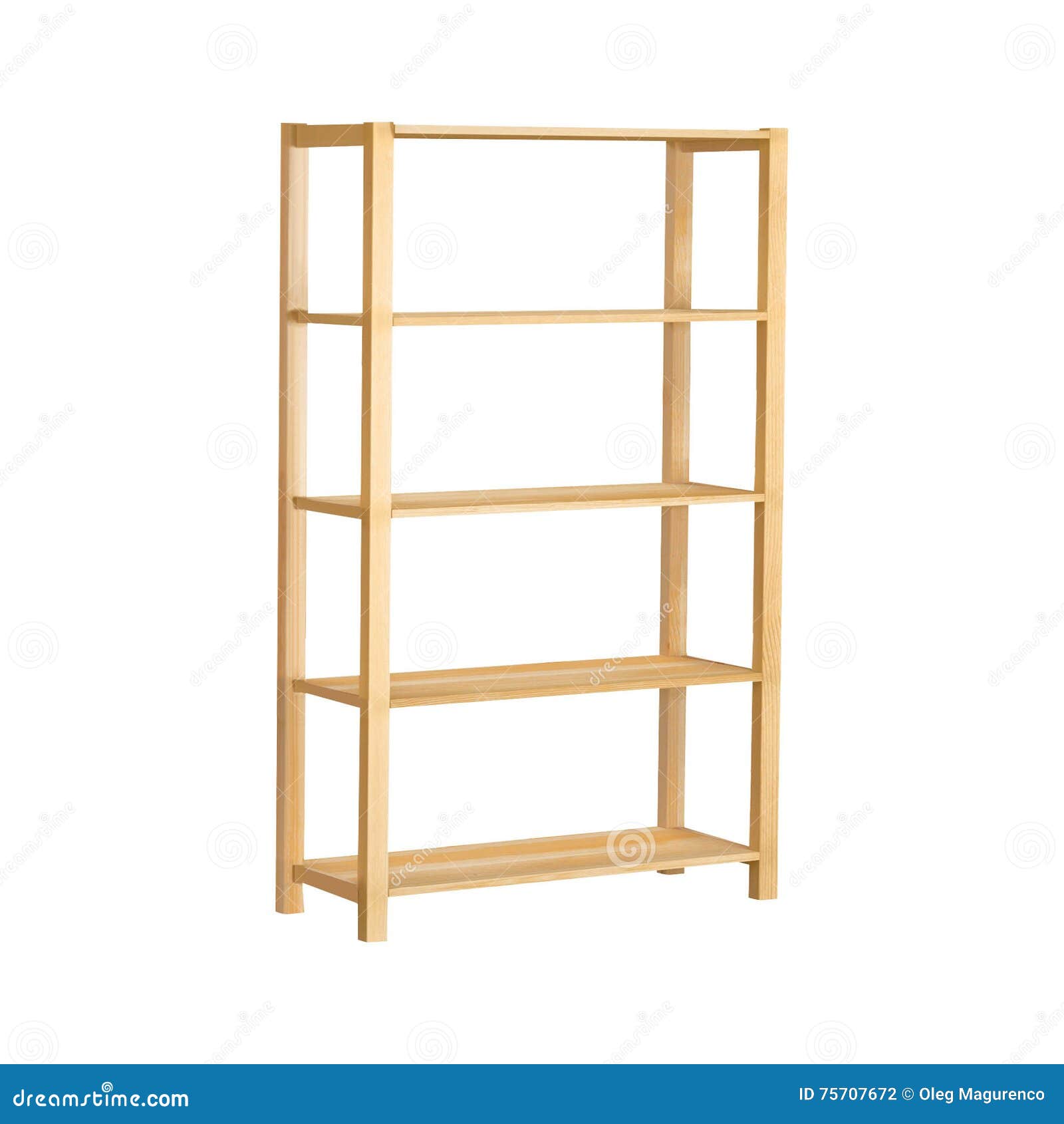 Estantes De Madera Aislados En Blanco Foto de archivo - Imagen de ...