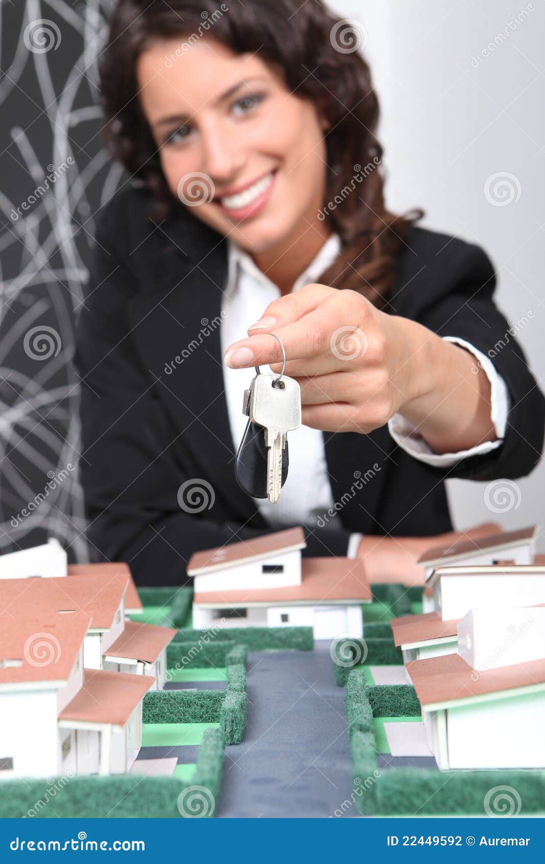 Estate Agent Handing Over Keys Stock Photo - Image of house, entrance ...