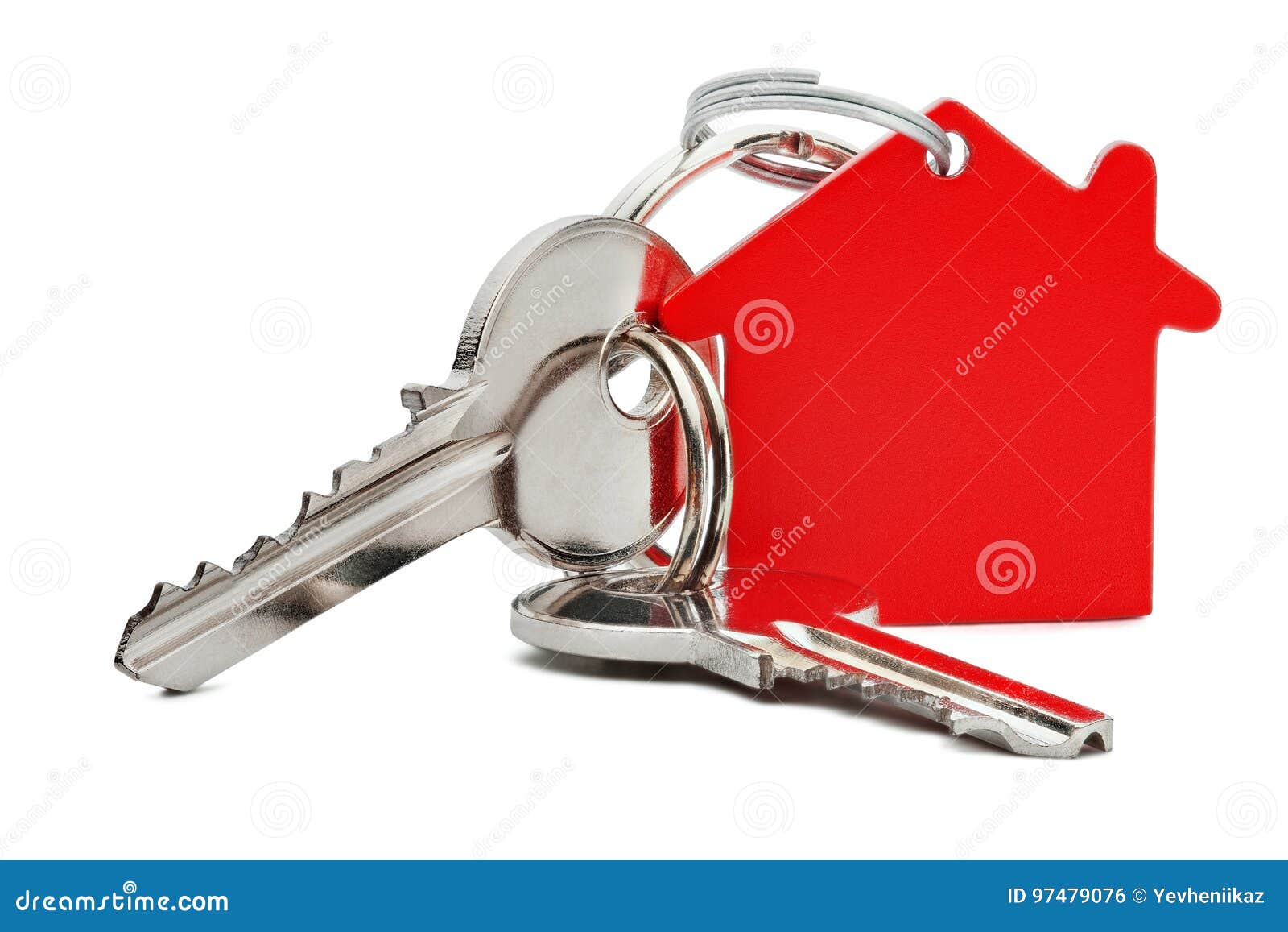 Estate Concept, Red Key Ring and Keys on Isolated Background Stock ...