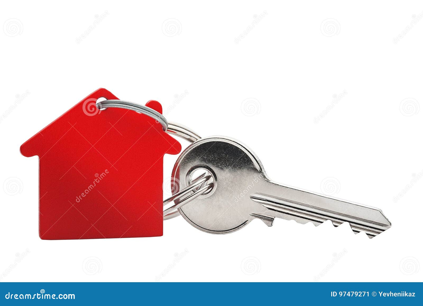 Estate Concept, Red Key Ring and Keys on Isolated Background Stock ...
