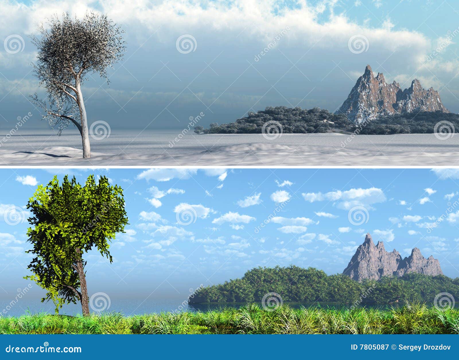 Estate Di Panorama, Inverno Immagine Stock - Immagine di vista, nubi ...