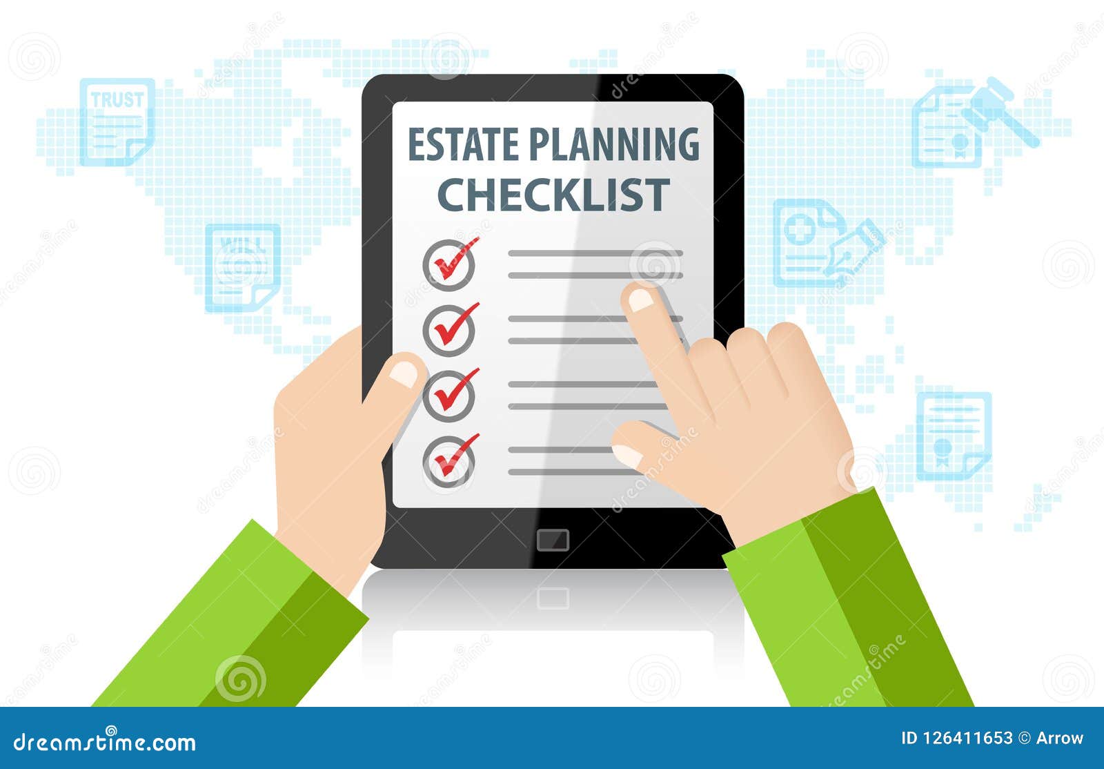 Estate Planning Checklist Infographic Stock Illustration - Illustration ...