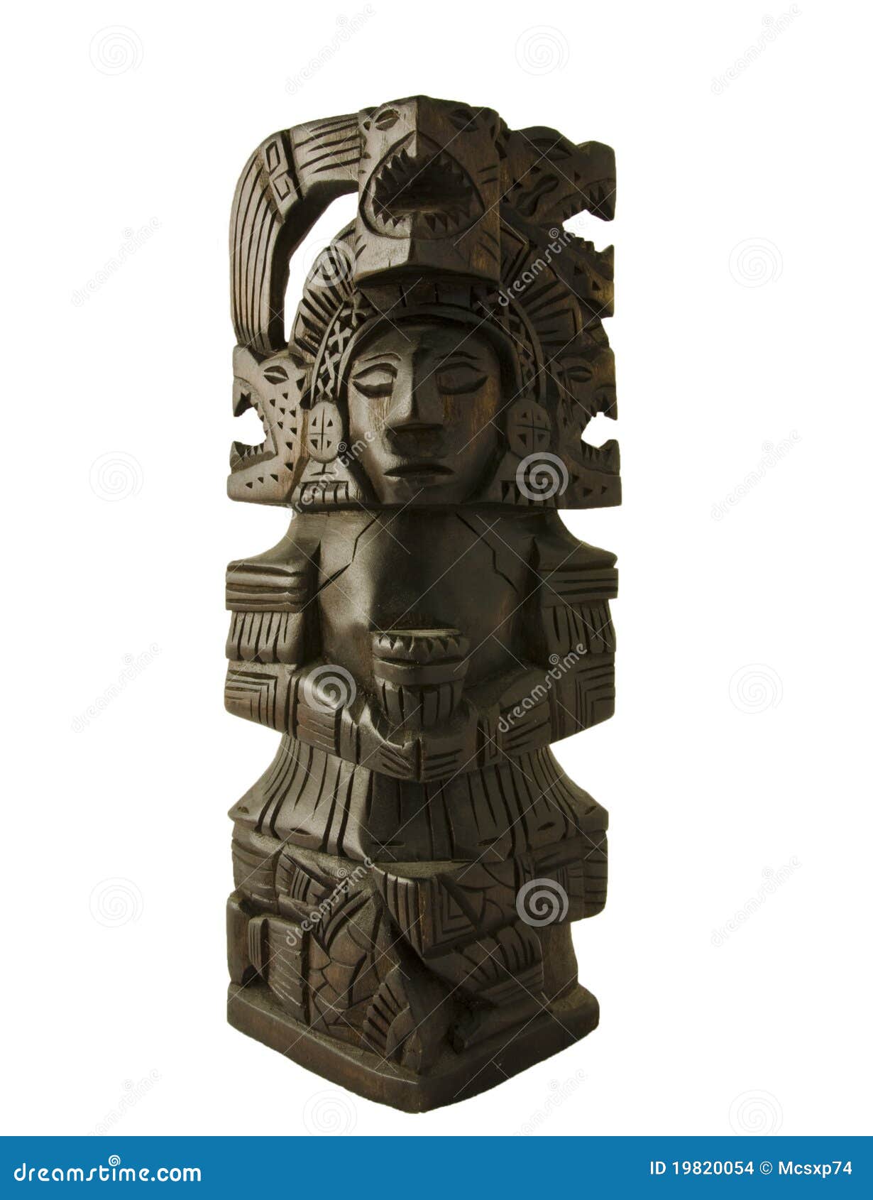 Estatua Azteca Mexicana De Madera Foto de archivo - Imagen de tribal ...