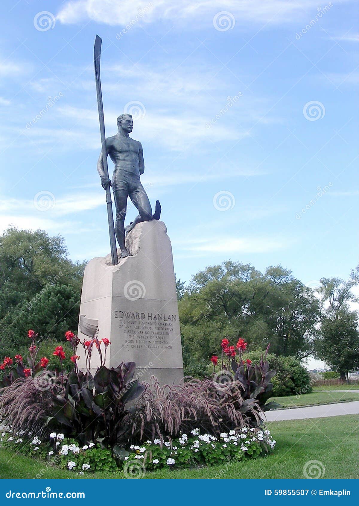 Estatua 2004 De Edward Hanlan Del Lago Toronto Imagen de archivo ...