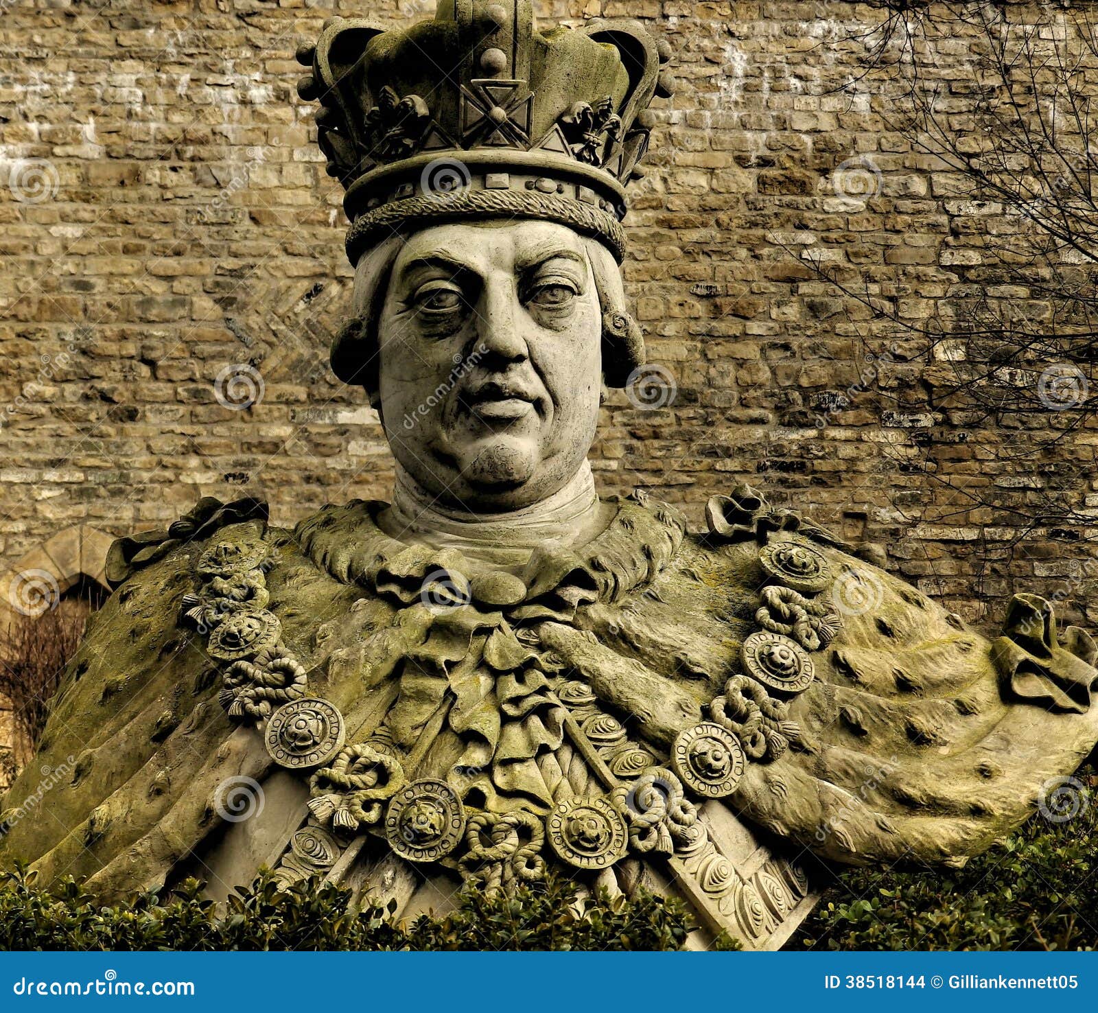 Estatua de rey George III foto de archivo. Imagen de liquen - 38518144