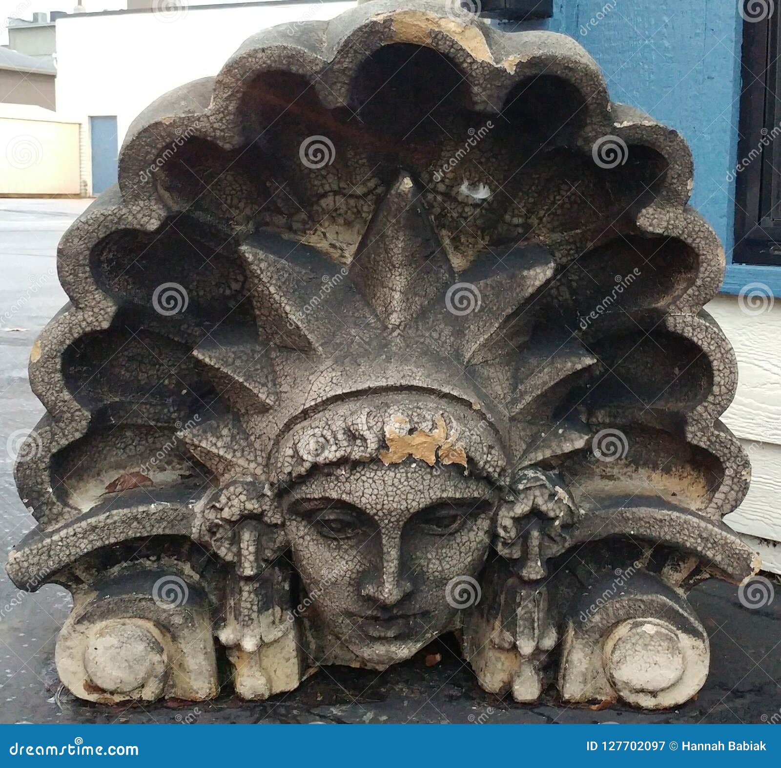 Estatua Principal India Del Cemento Principal Imagen de archivo ...