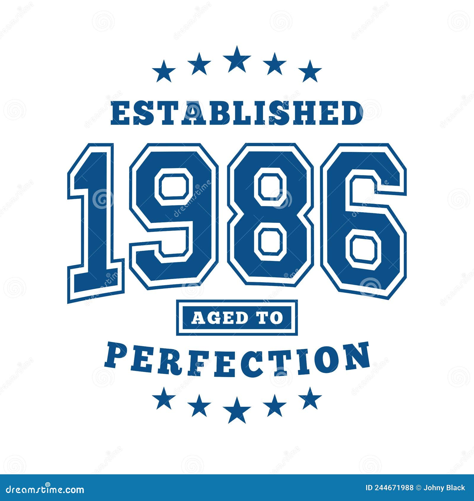 Established 1986. Aged To Perfection. Authentic T-Shirt Design Stock ...