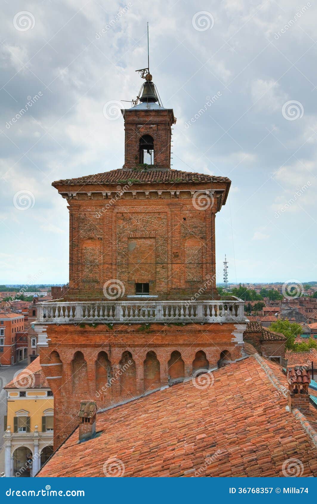 The Este Castle. Ferrara. Emilia-Romagna. Italy. Stock Image - Image of ...
