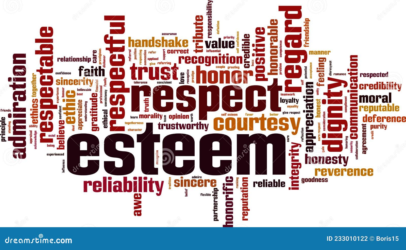 Esteem word cloud stock vector. Illustration of vector - 233010122