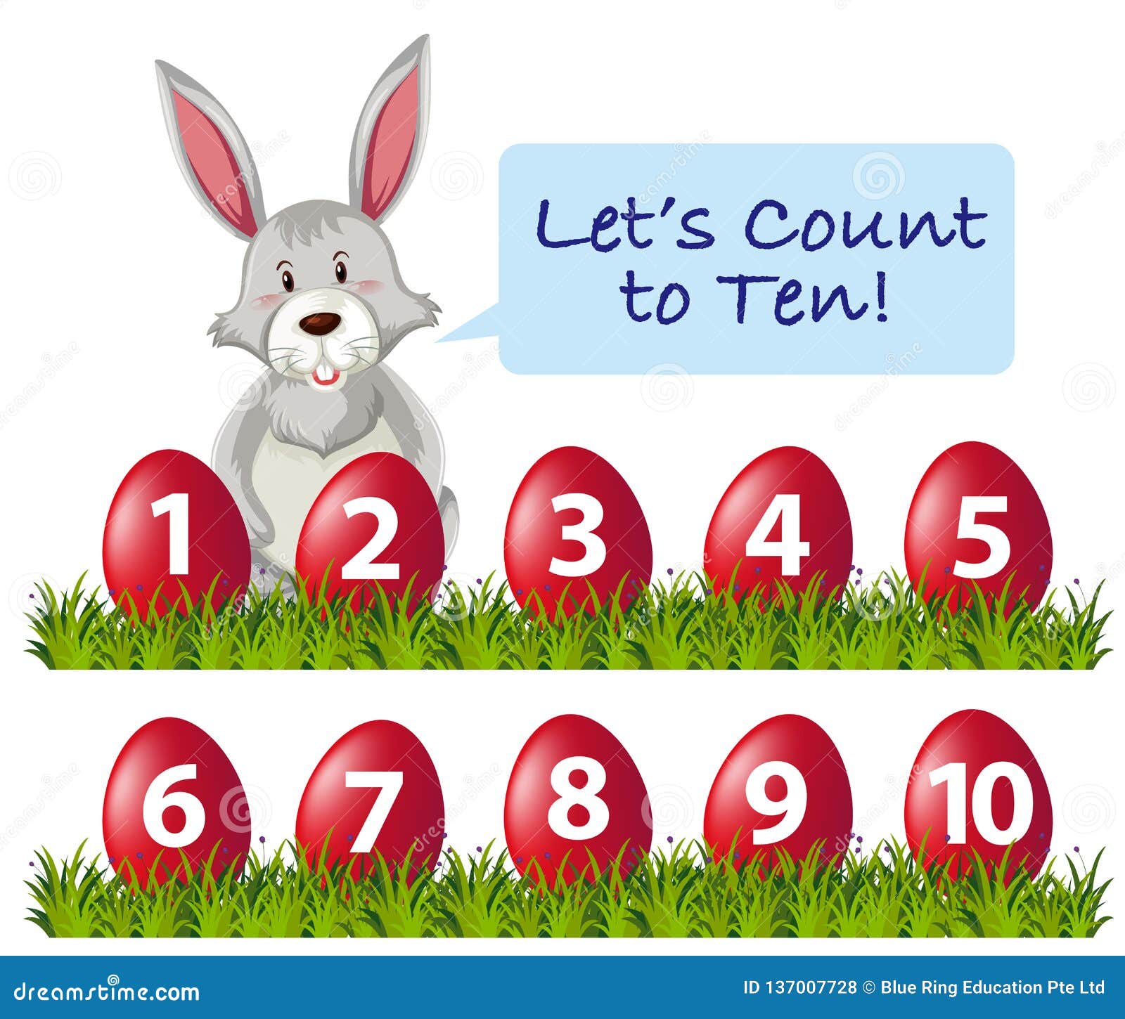 Ester rabbit count number stock vector. Illustration of mathematics ...
